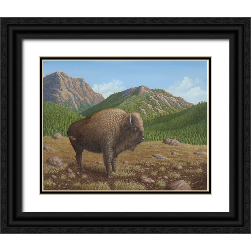 Wavra, Robert 14x12 Black Ornate Wood Framed with Double Matting Museum ...