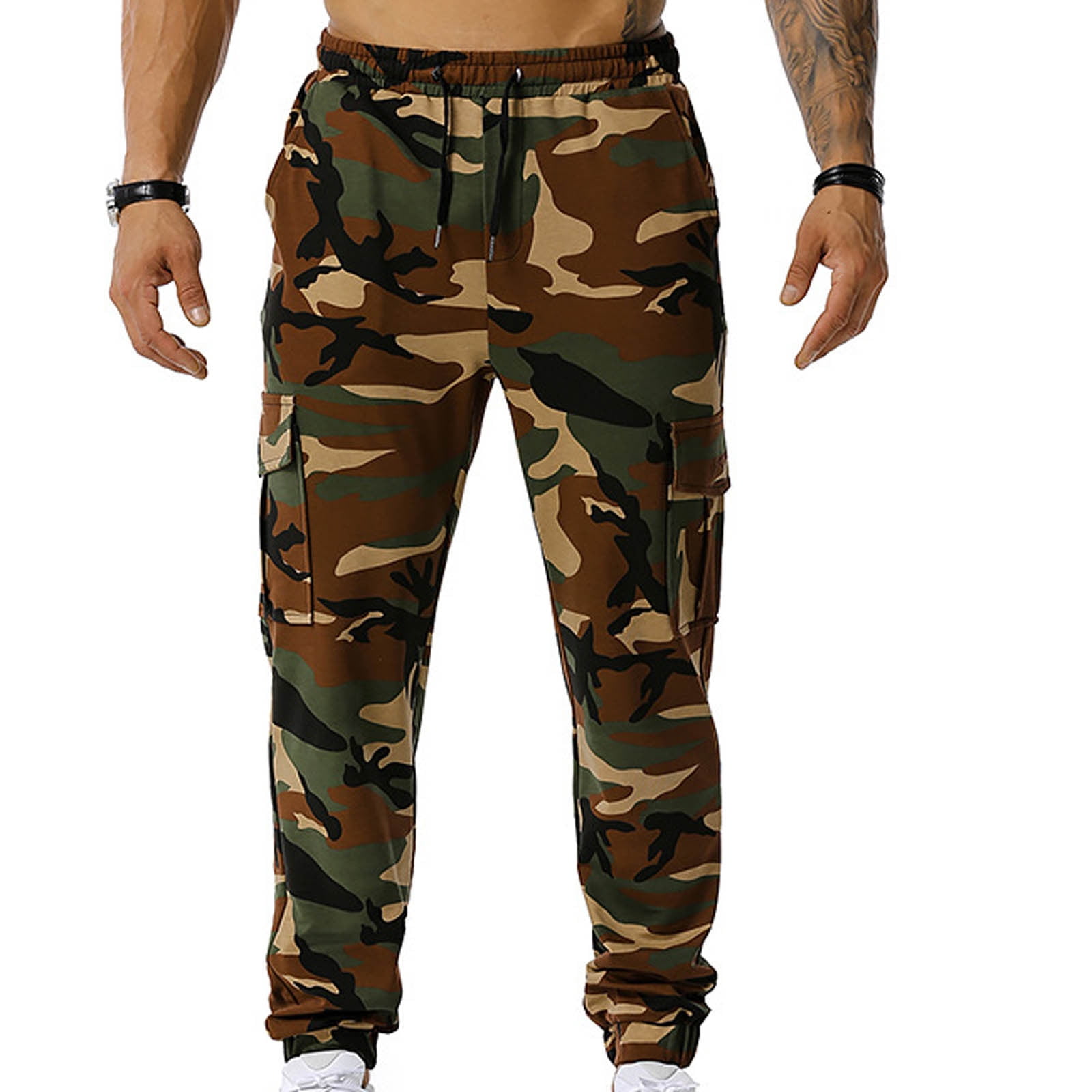 Wavsuf Camo Pants for Men Lounge Big and Tall Army Green Pants Size L ...