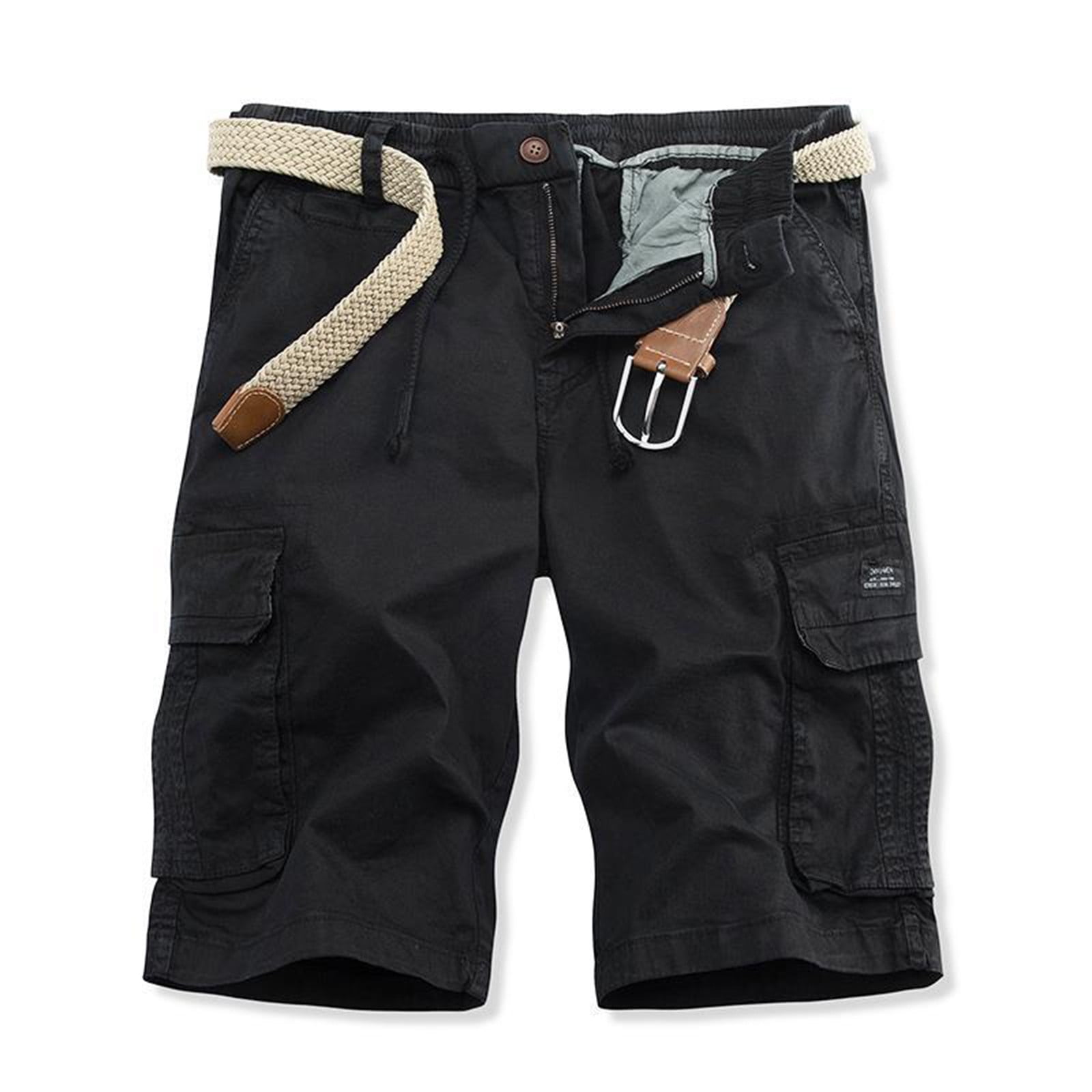 Wavsuf Mens Shorts Cargo Summer with Pockets Outdoor Black Workout ...