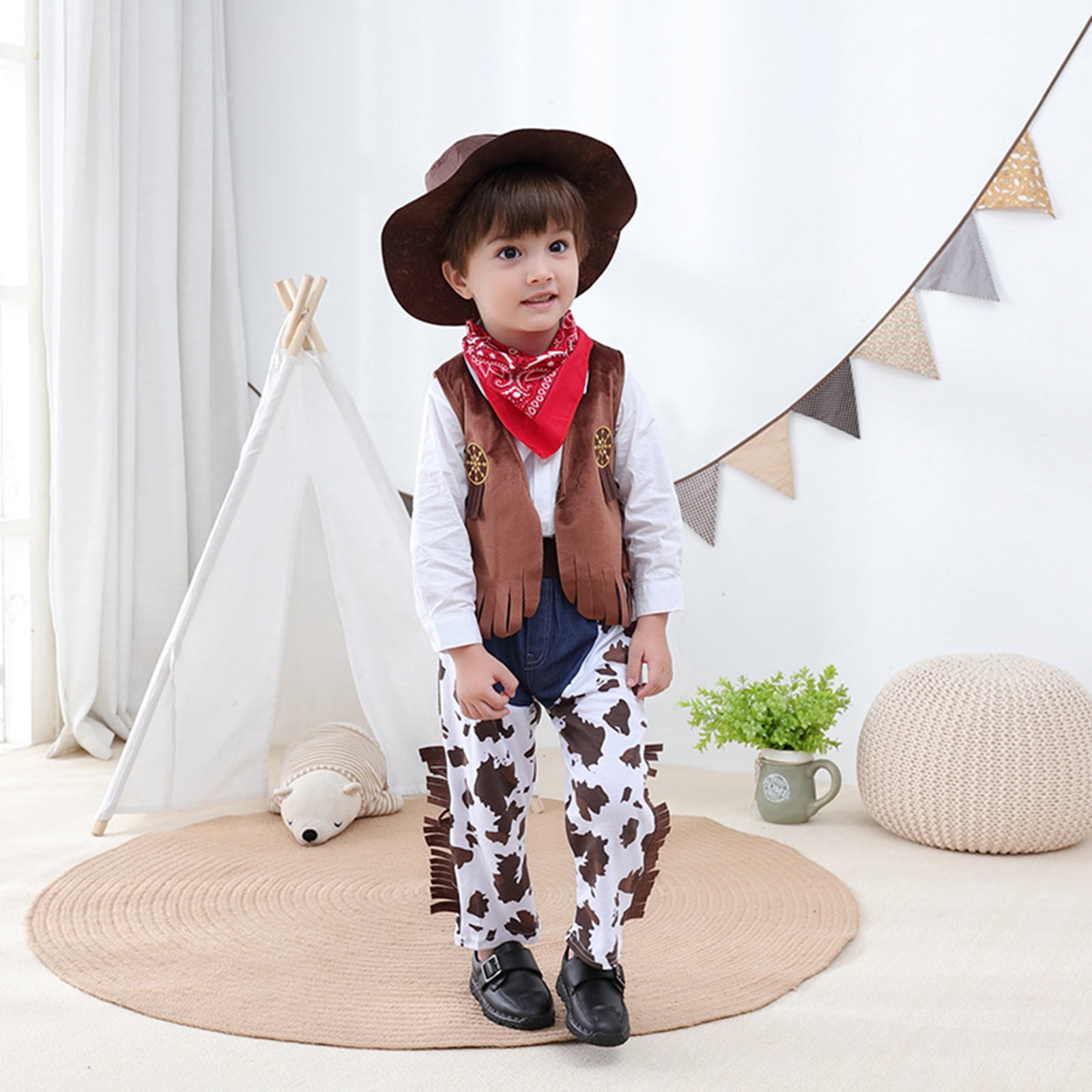 Wavsuf Outfits Set Clothes for Kids Top+Pant Brown Clothes Suit Size ...