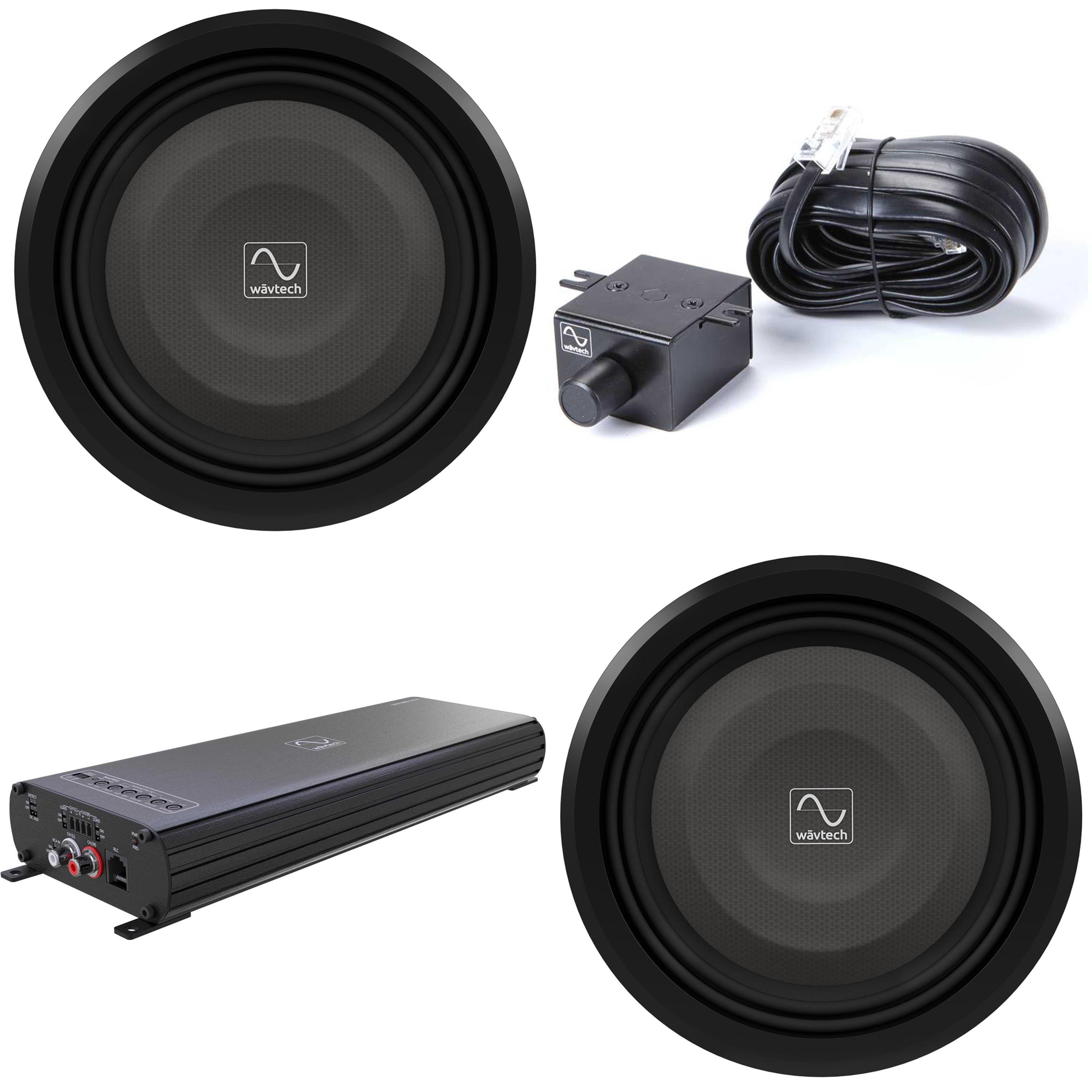 Wavtech Two thinPRO12-4 750 Watt 12" Shallow Subwoofers 4 ohm, Wavtech link1000.1mini - 1000 ...