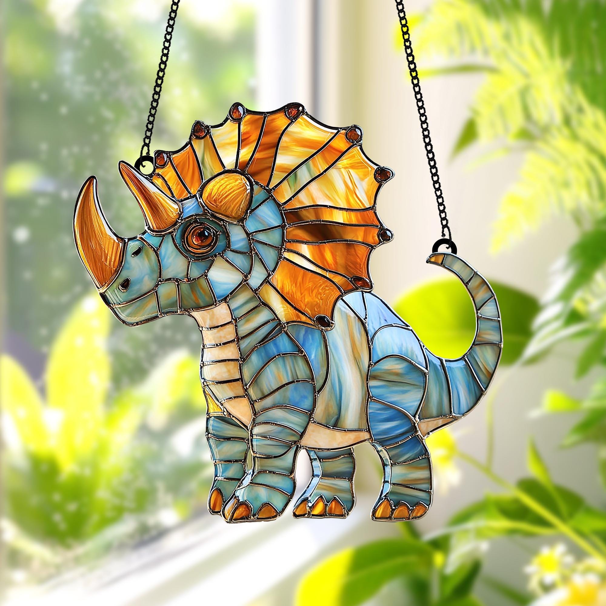 Wavy Acrylic Dinosaur Suncatcher for Kids, Faux Wavy Acrylic ...