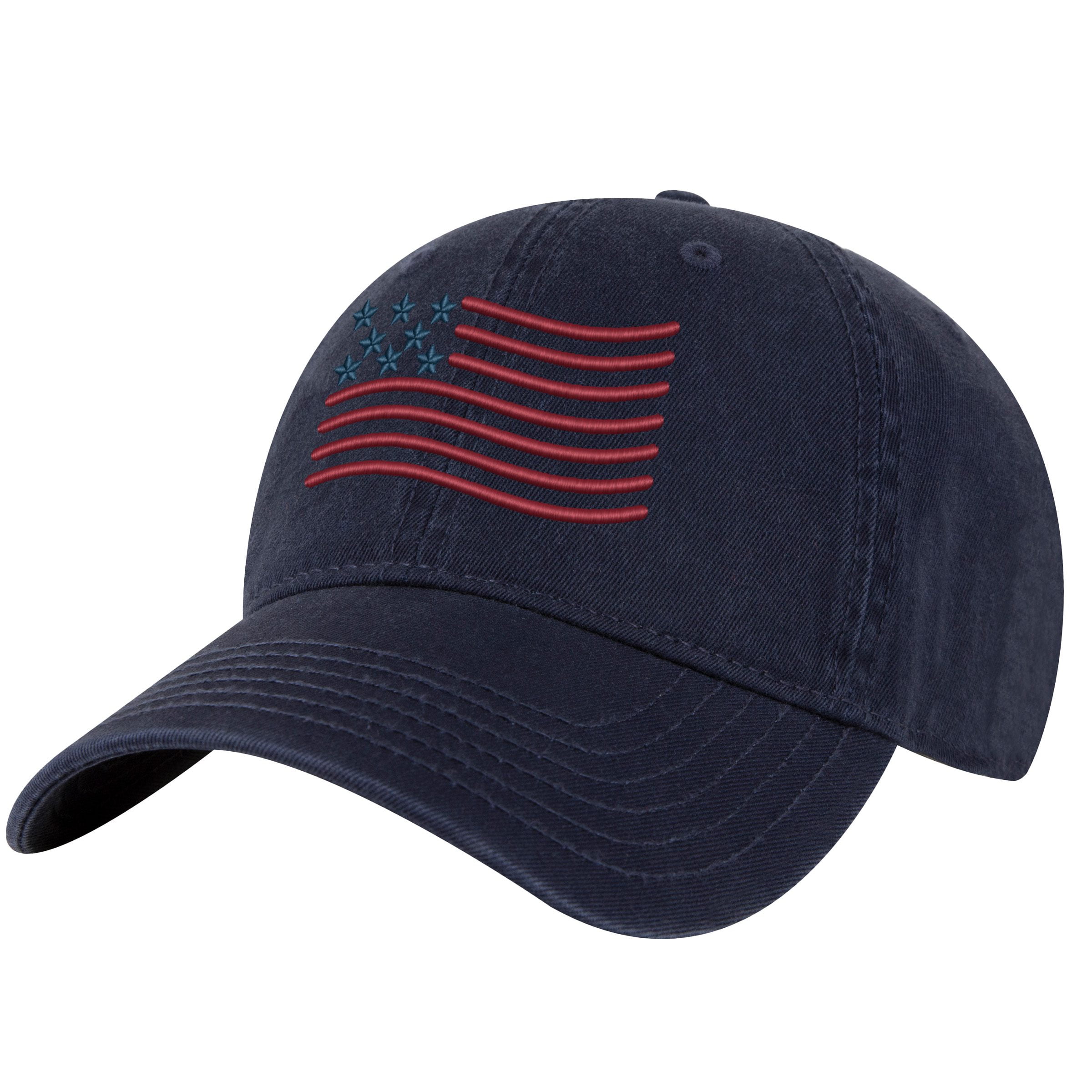 Wavy American Flag Hat - Patriotic Ripple Design Baseball Cap - USA Dad ...