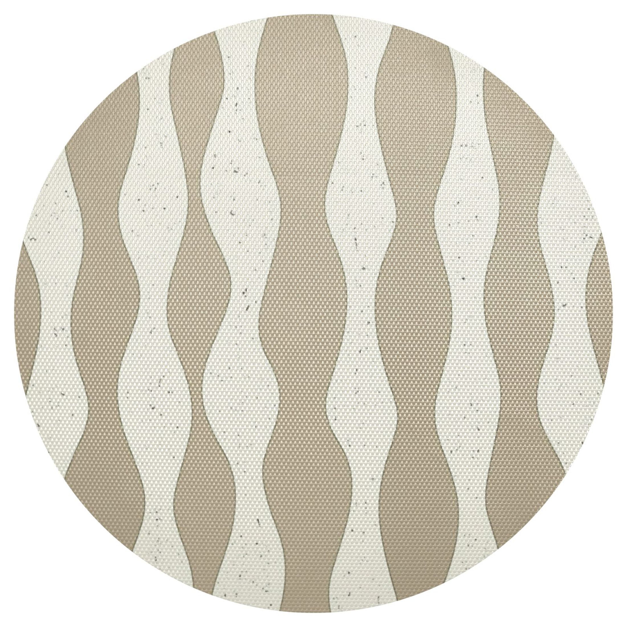 Wavy Cream Pattern 15.4in Diameter PVC Plate Mat, Heat-Resistant and ...