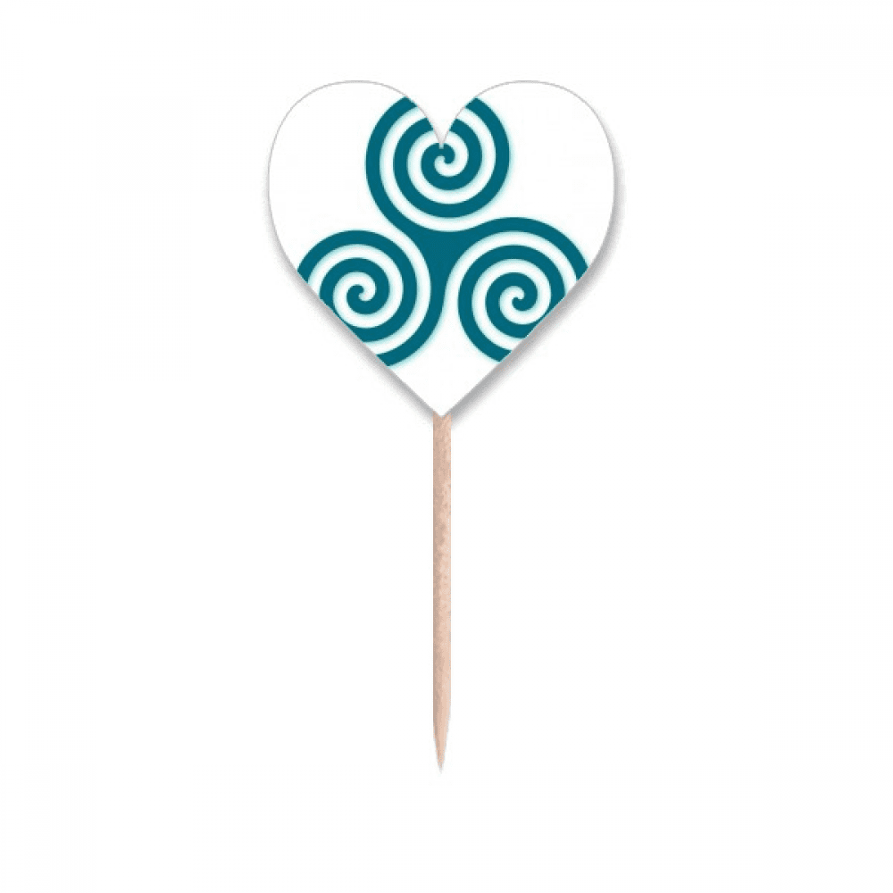 Wavy Curly Triangular Symmetry Toothpick Flags Heart Lable Cupcake ...