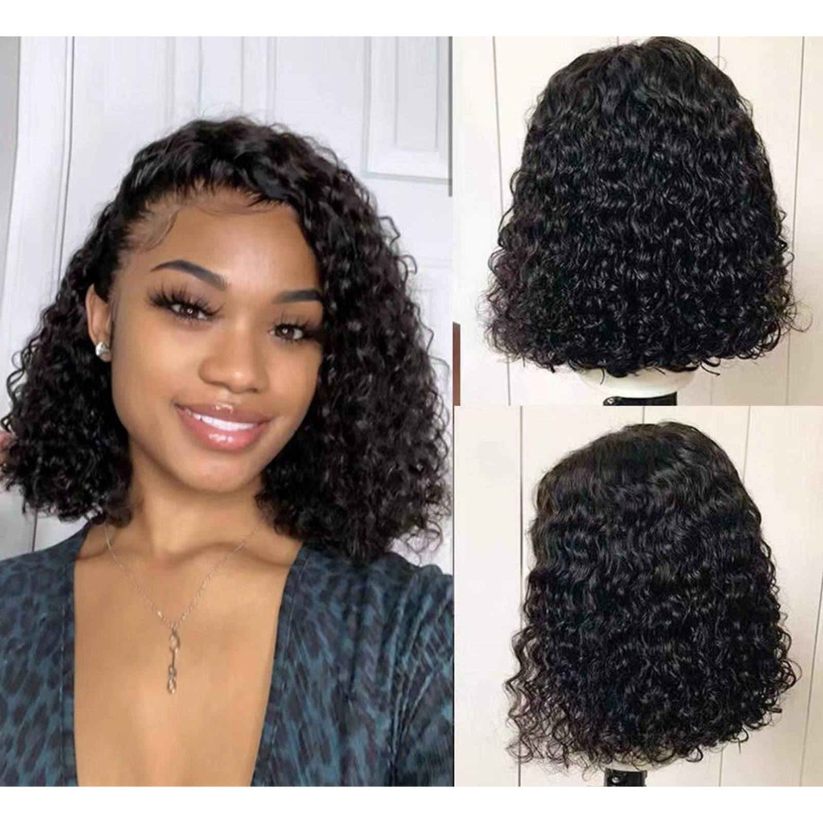 Wavy Lace Front Wig, Human Hair Full Lace Wig, Soft Curly Style, Pre ...