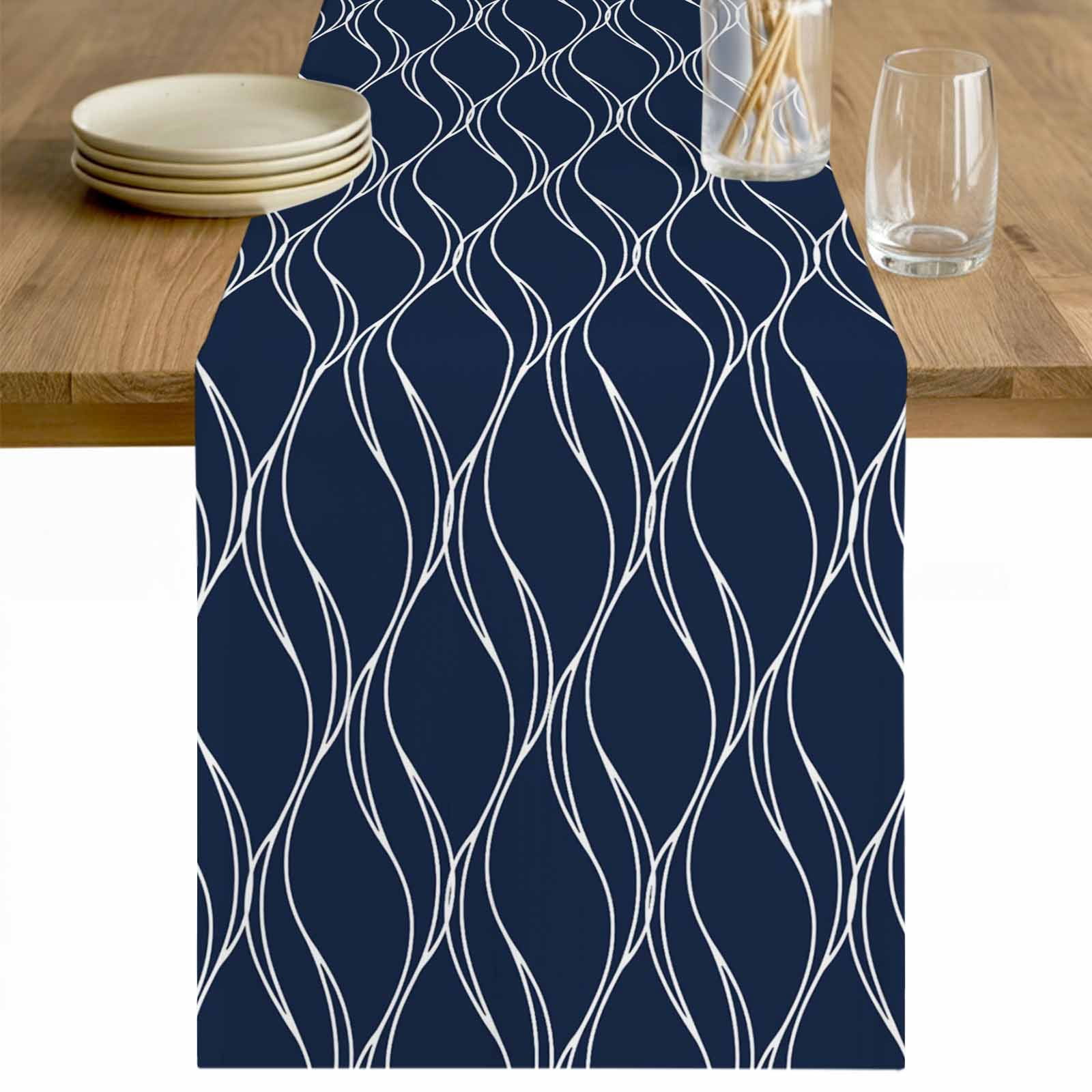 Wavy Lines Table Runner 36 Inches Long Farmhouse Dress Scarves ...