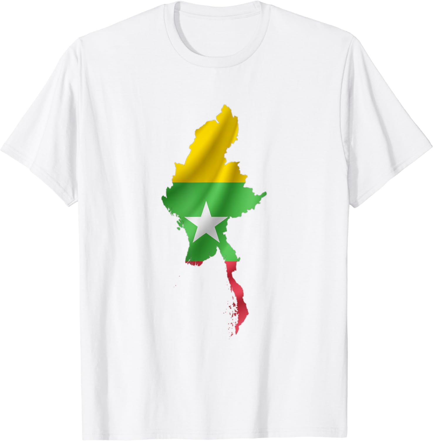 Wavy Myanmar Flag inside Map of Myanmar tee shirt, Burma T-Shirt ...