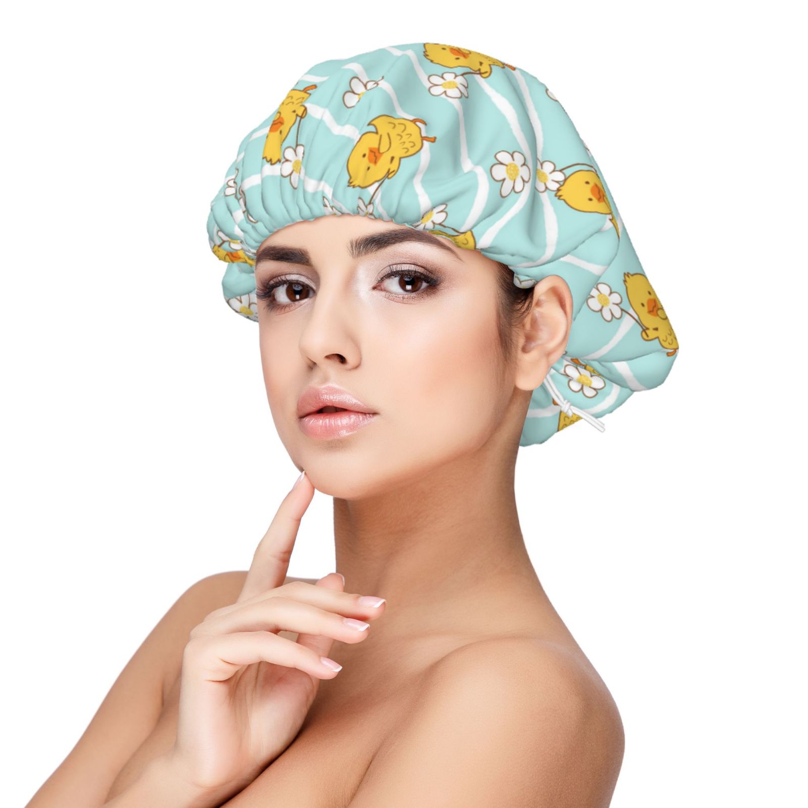 Wavy Pattern Cute Duck Daisy Silk Bonnet for Sleeping Women Men ...
