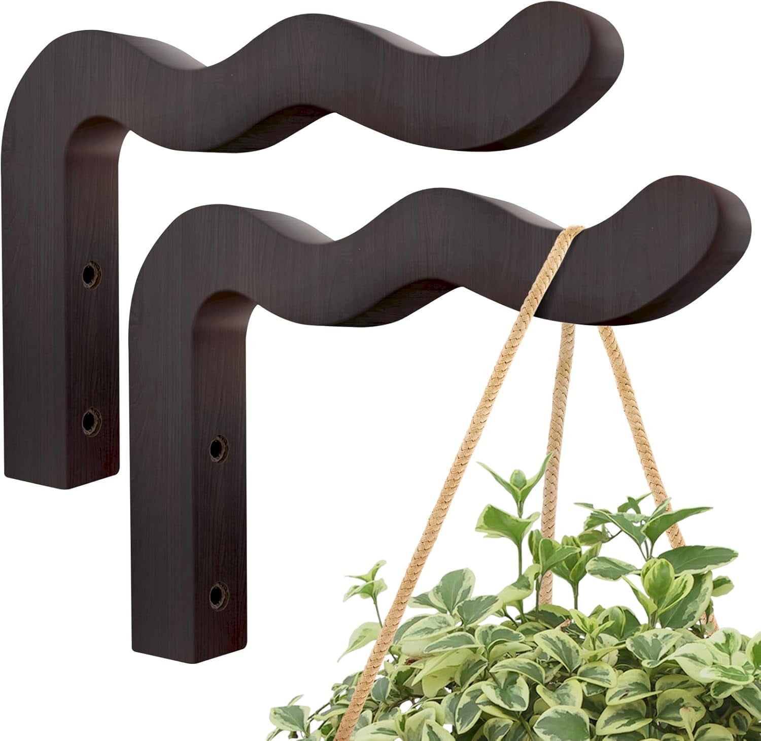 Wavy Plant Hanger Hooks for Indoor/Outdoor Hanging Plants, 2 Pack ...