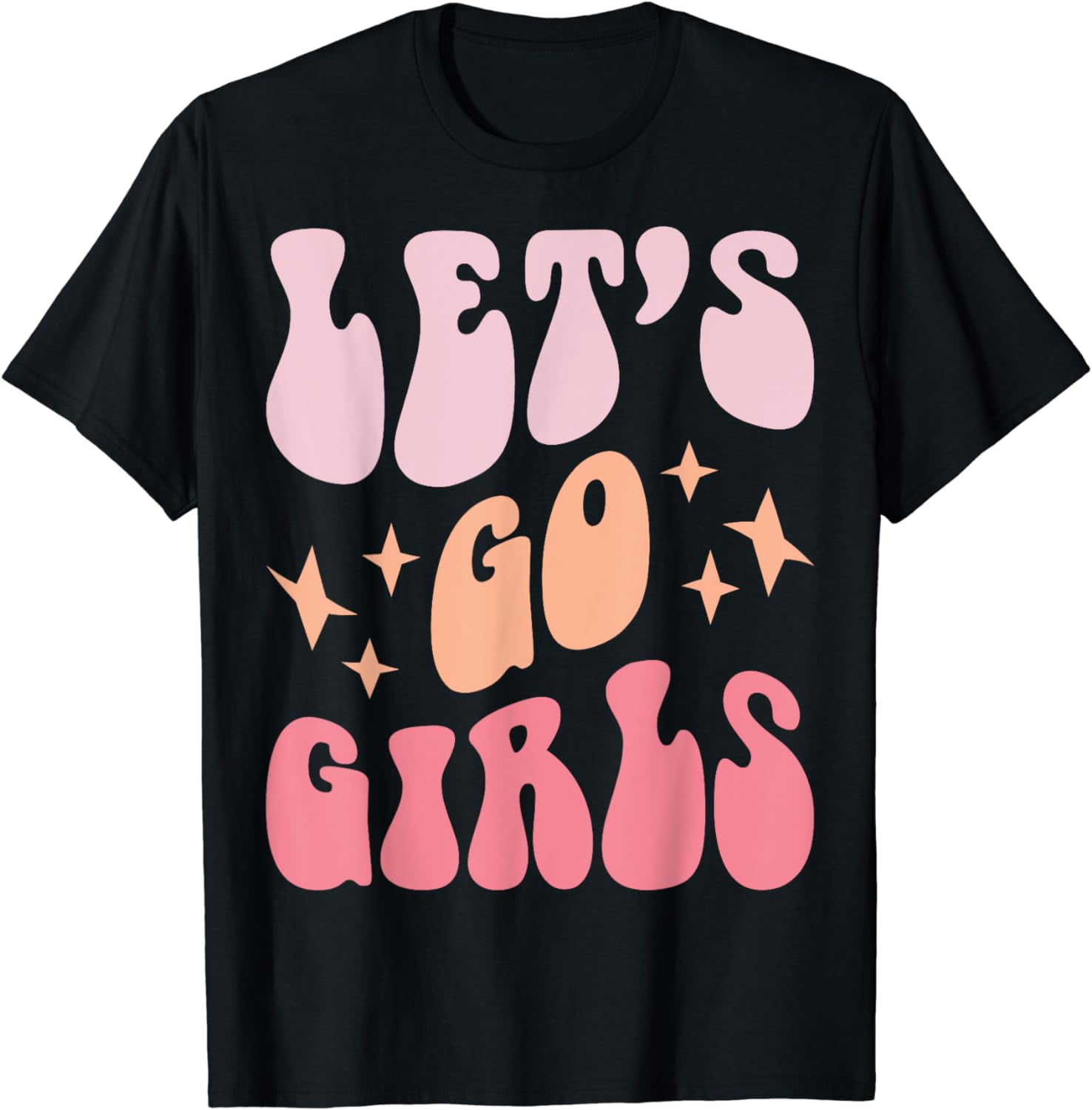 Wavy Retro Groovy - Let鈥檚 Go Girls T-Shirt - Walmart.com