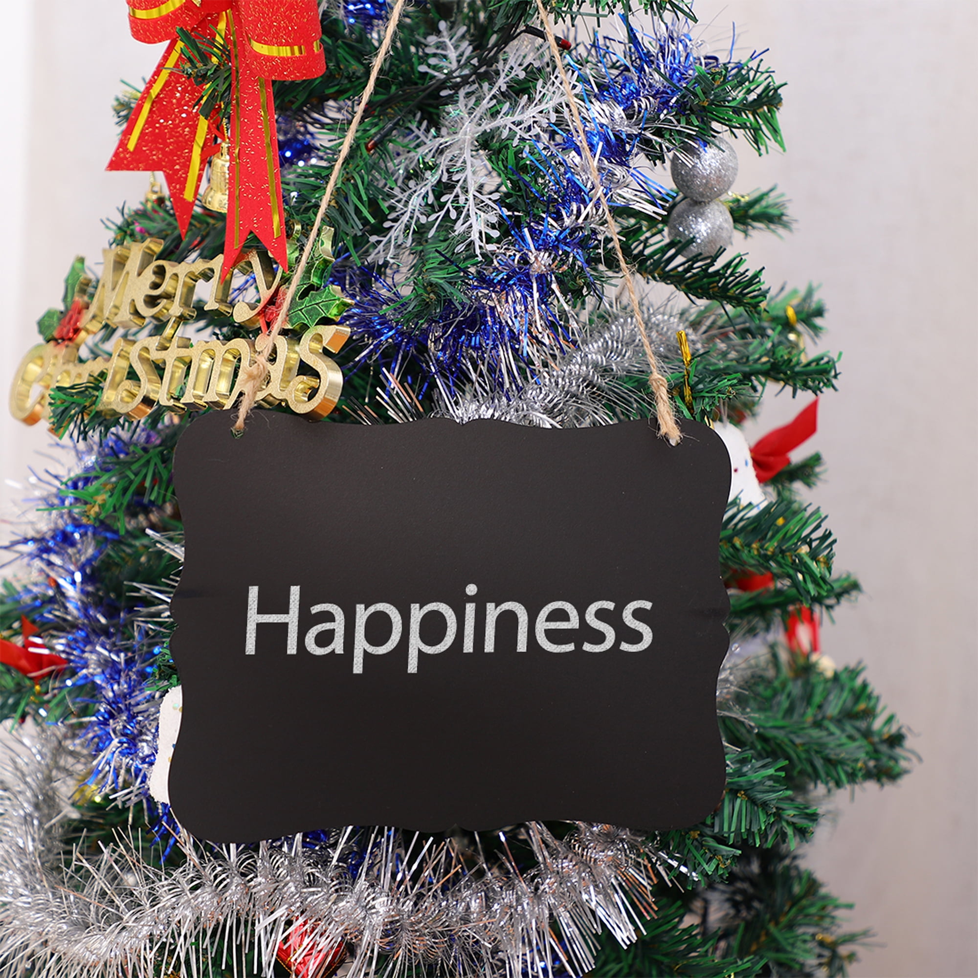 Wavy Shape Wood Black Mini Chalkboard Signs Memo Message Board with ...