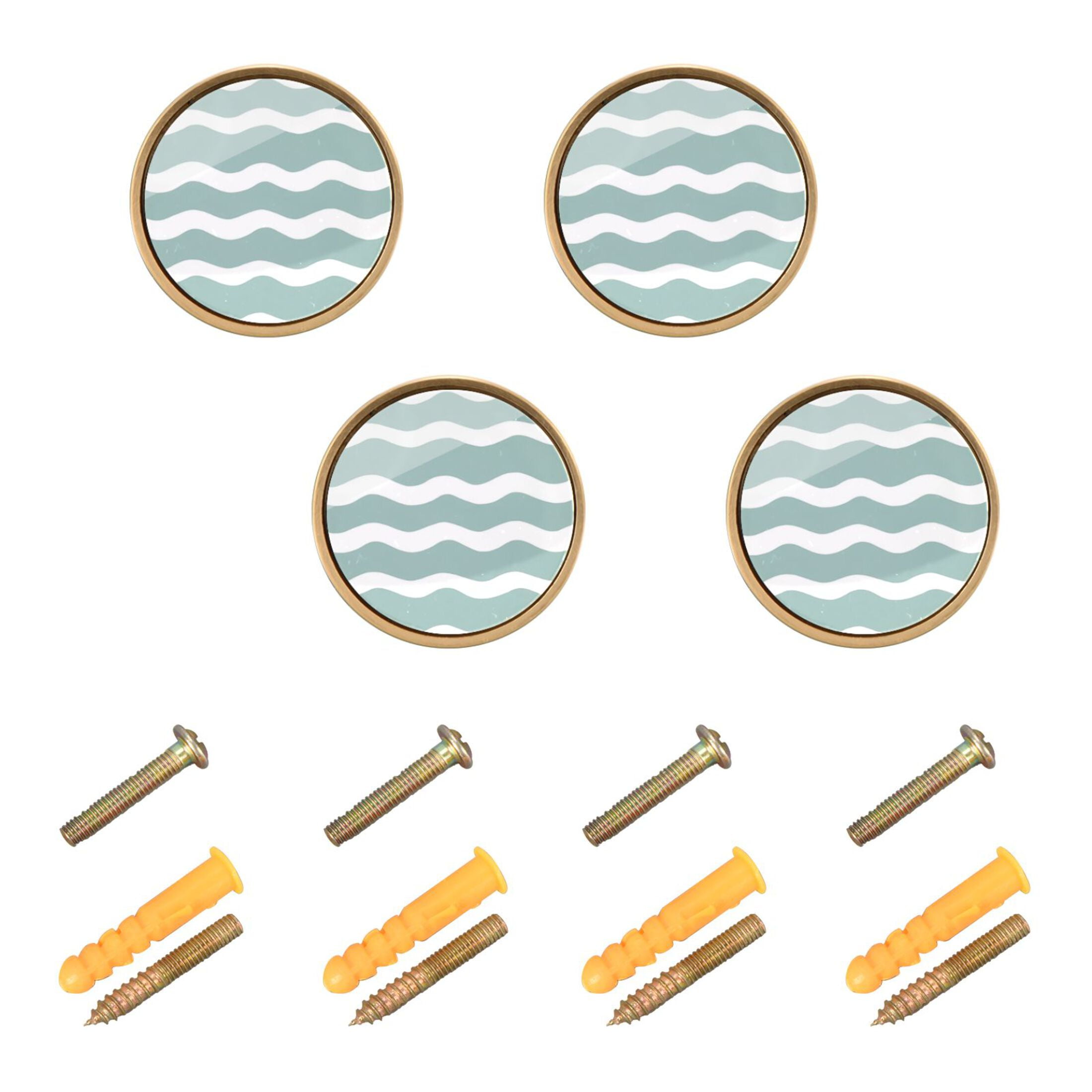 Wavy Stripes Cabinet Furniture Knobs Drawer Metal Pulls 1.26in Acrylic ...
