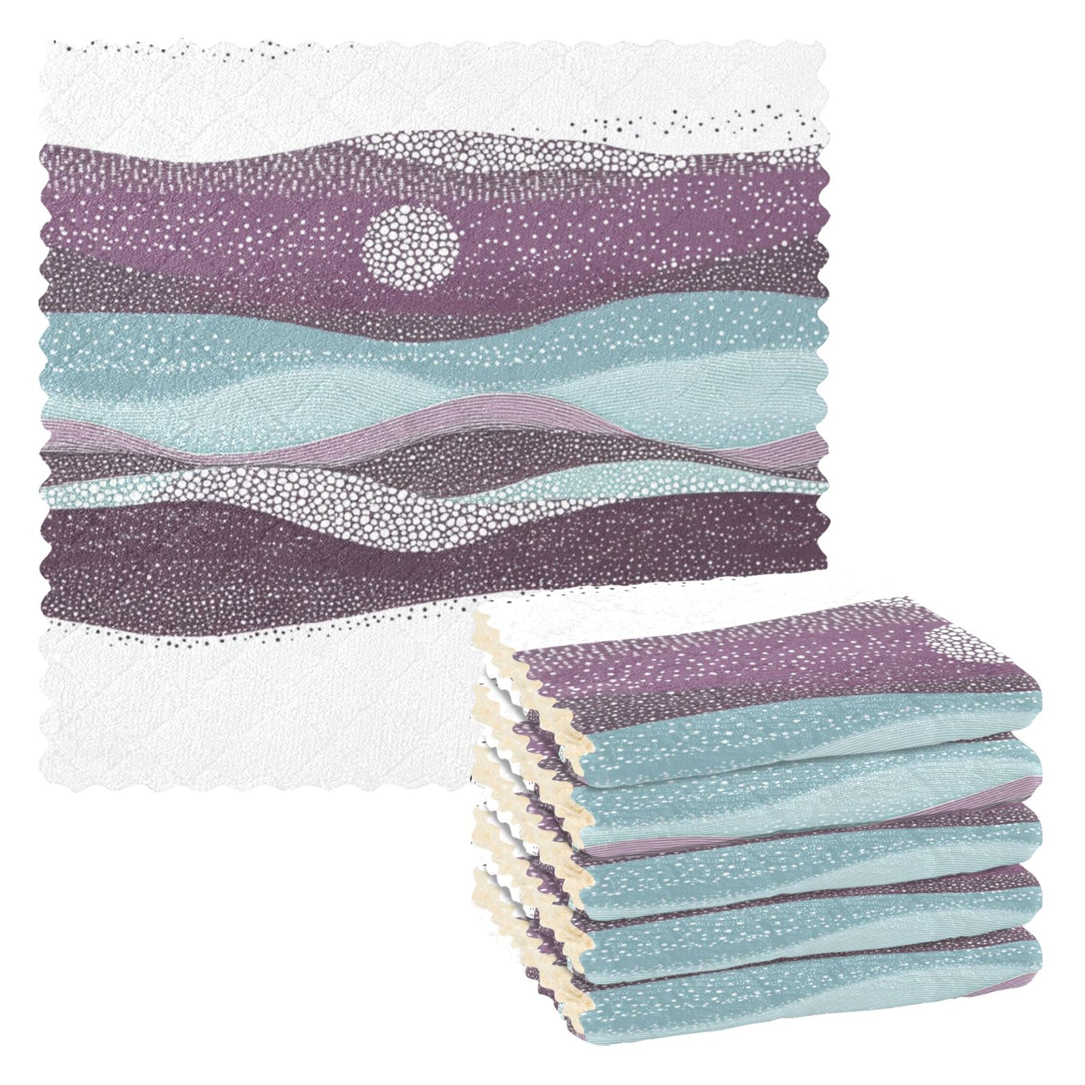 Wavy Sunset Landscape 6 Pack Kitchen Cleaning Cloths 11'' x 11'', Super ...
