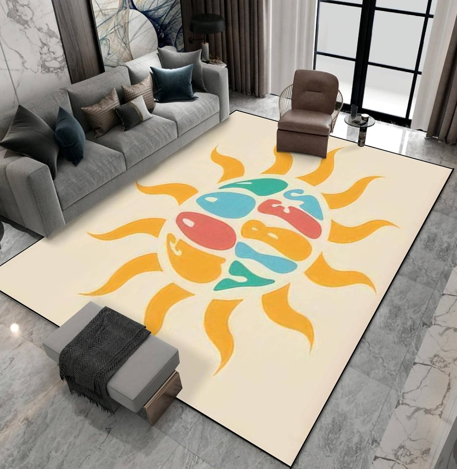 Wavy Swirl Brush Strokes Seamless Non-Slip Stylish Structure Natural ...