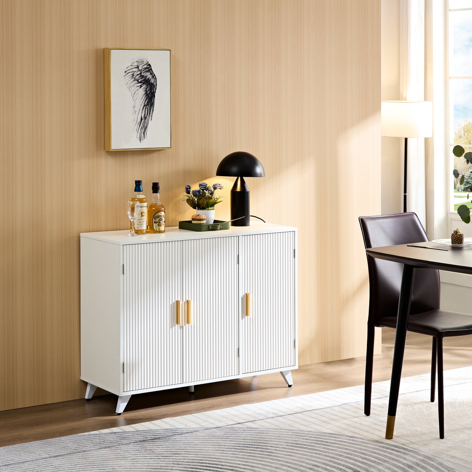 Wavy Texture Buffet Cabinet | Perfect for Hallway Console | High ...