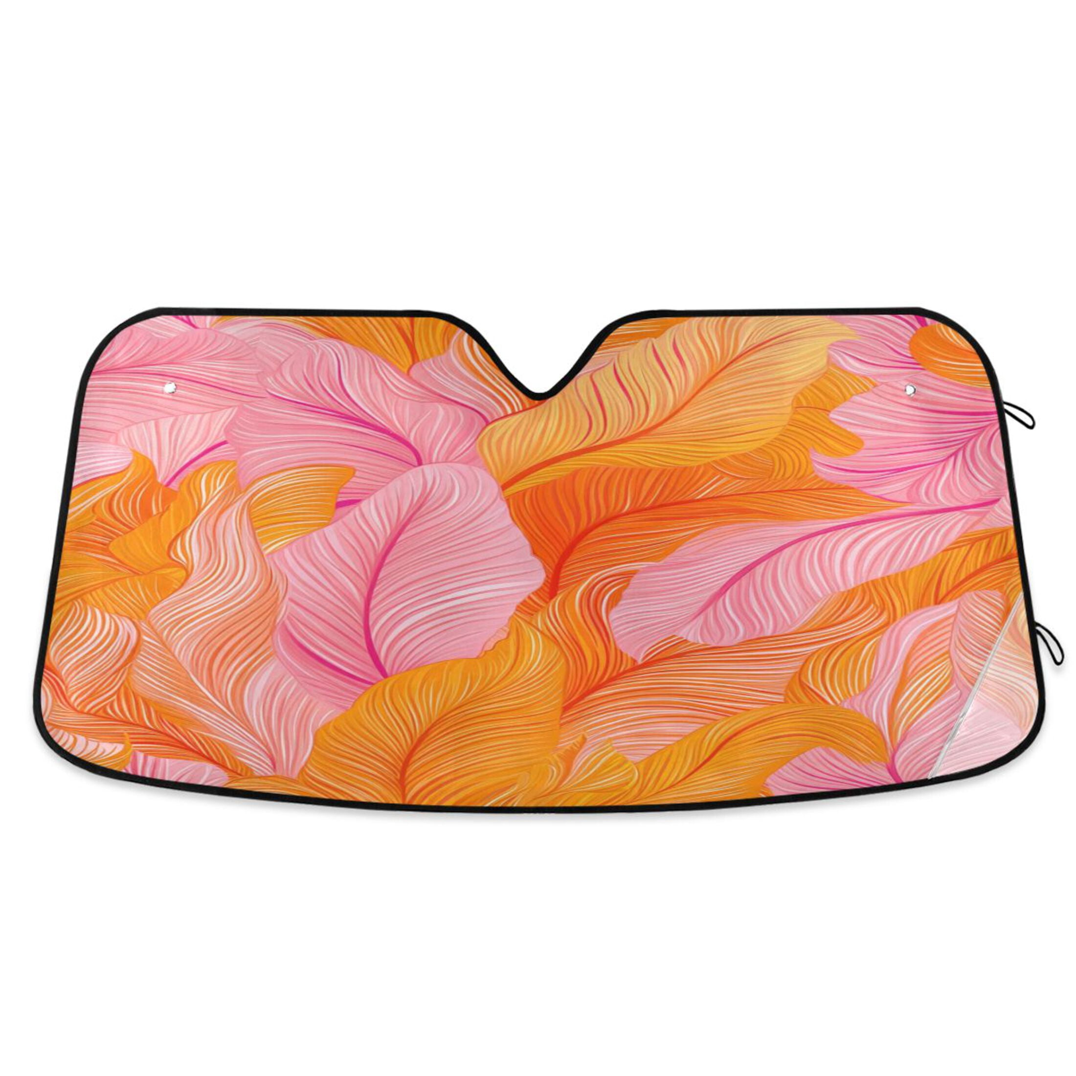 Wavy Tropical Palm Leaves Windshield Sun Shade Automobile Visor ...
