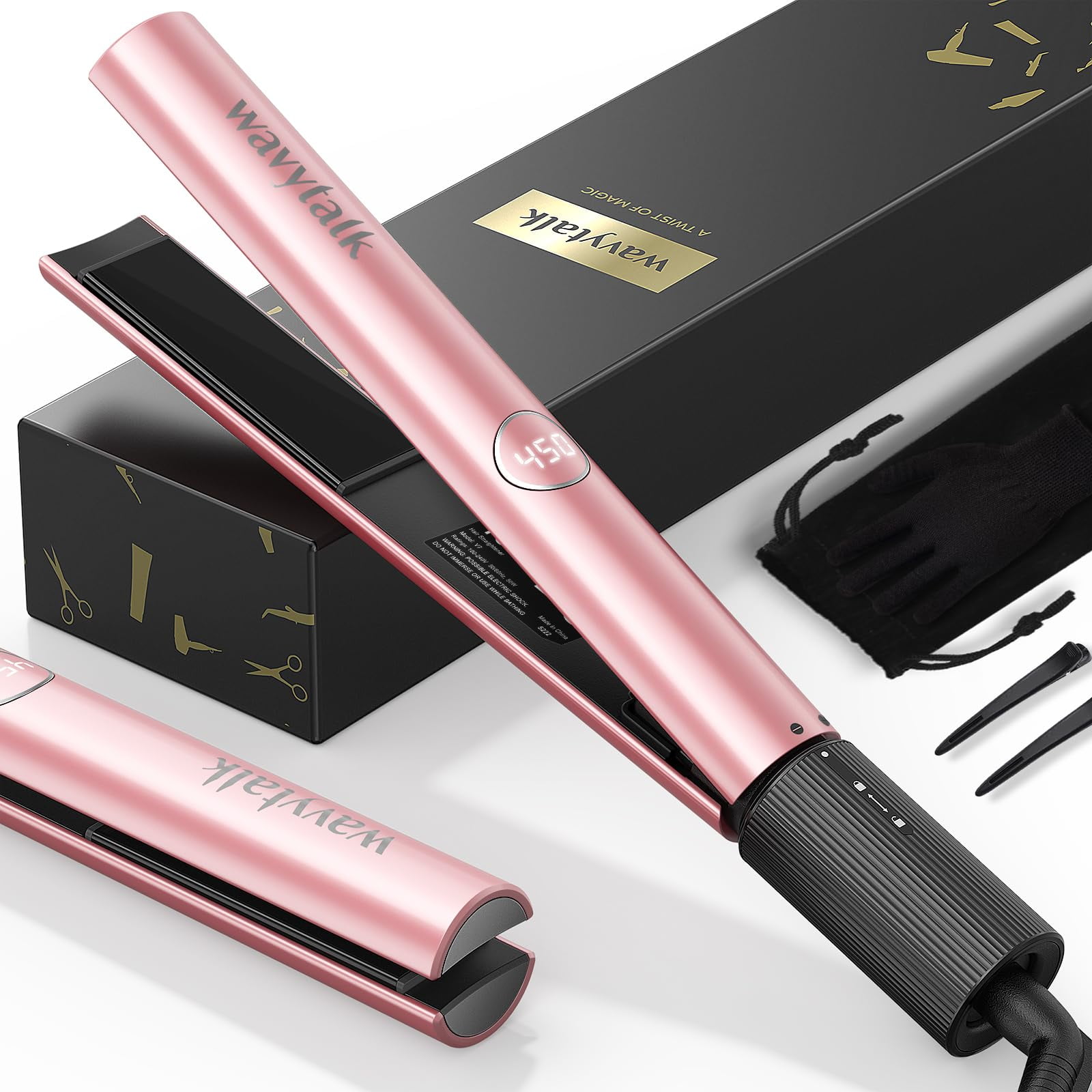 Wavytalk Hair Straightener, Flat Iron Hair Straightener, Titanium Flat ...