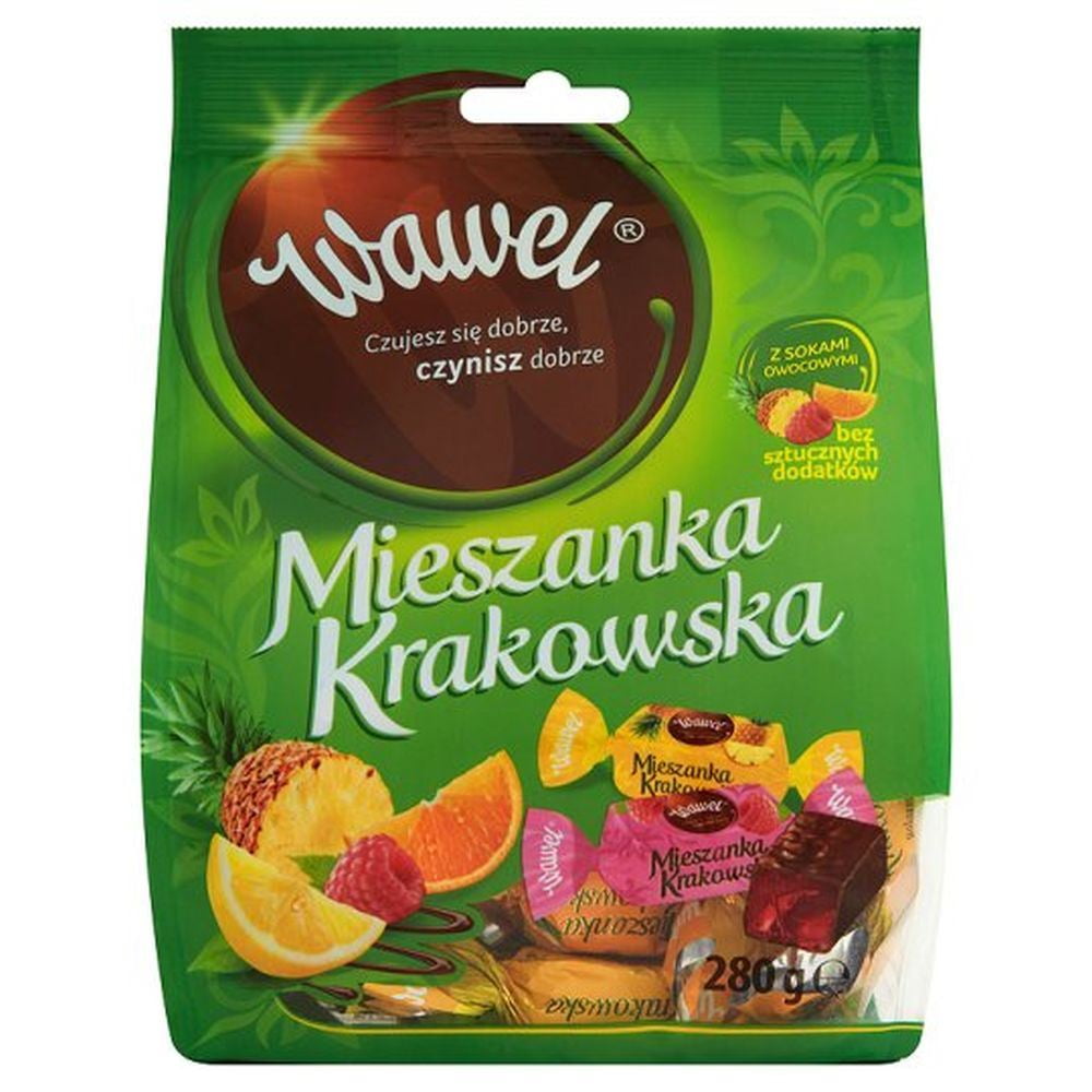 Wawel Mieszanka Krakowska Chocolate Covered Jelly Candy - Lemon Orange Pineapple and Raspberry ...