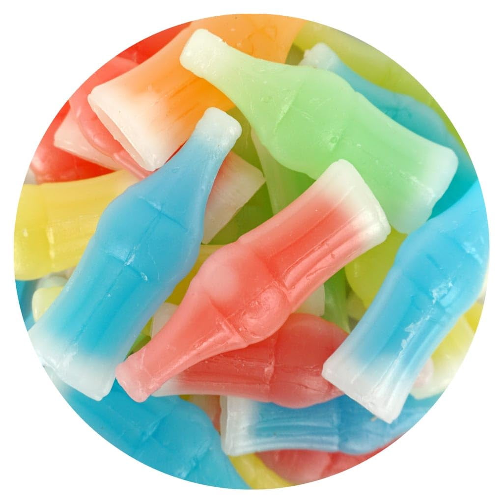 Wax Bottle Candy, 1lb Bulk Bag, Wax Candy Juice Bottle, Retro Candy ...