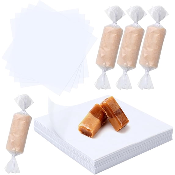 Wax Candy Wrappers 1000 Pieces Candy Wrappers for Caramels Pre-Cut ...