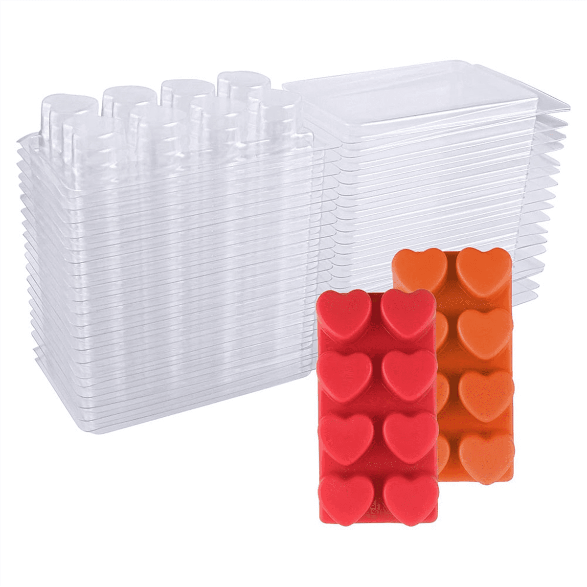 Wax Melt Containers-8 Cavity Clear Empty Plastic Wax Melt Molds-25 ...