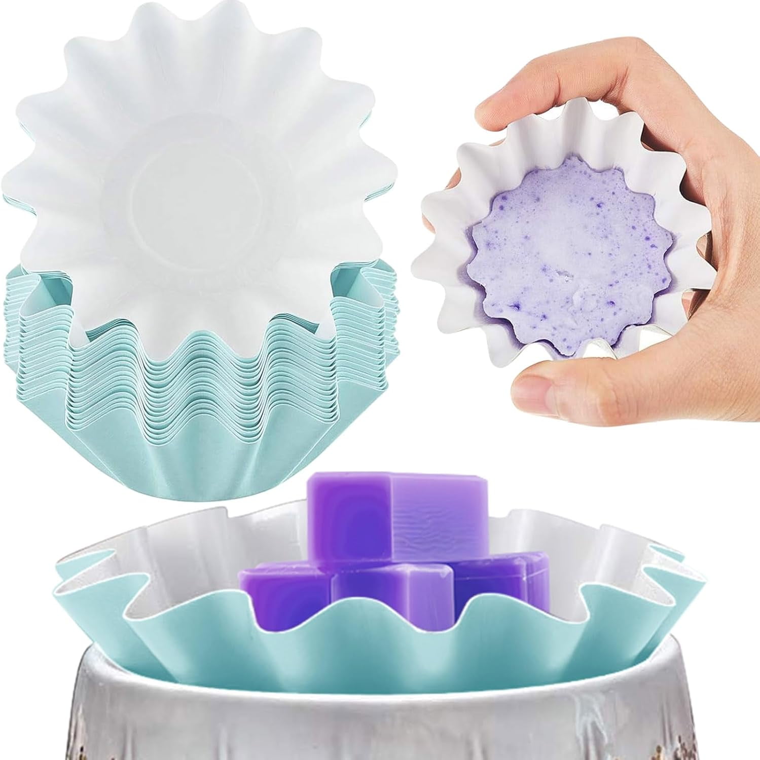 Wax Melt Liners Reusable Wax Warmer Containers Leakproof Cups for Scented Candle, Paper Holders ...