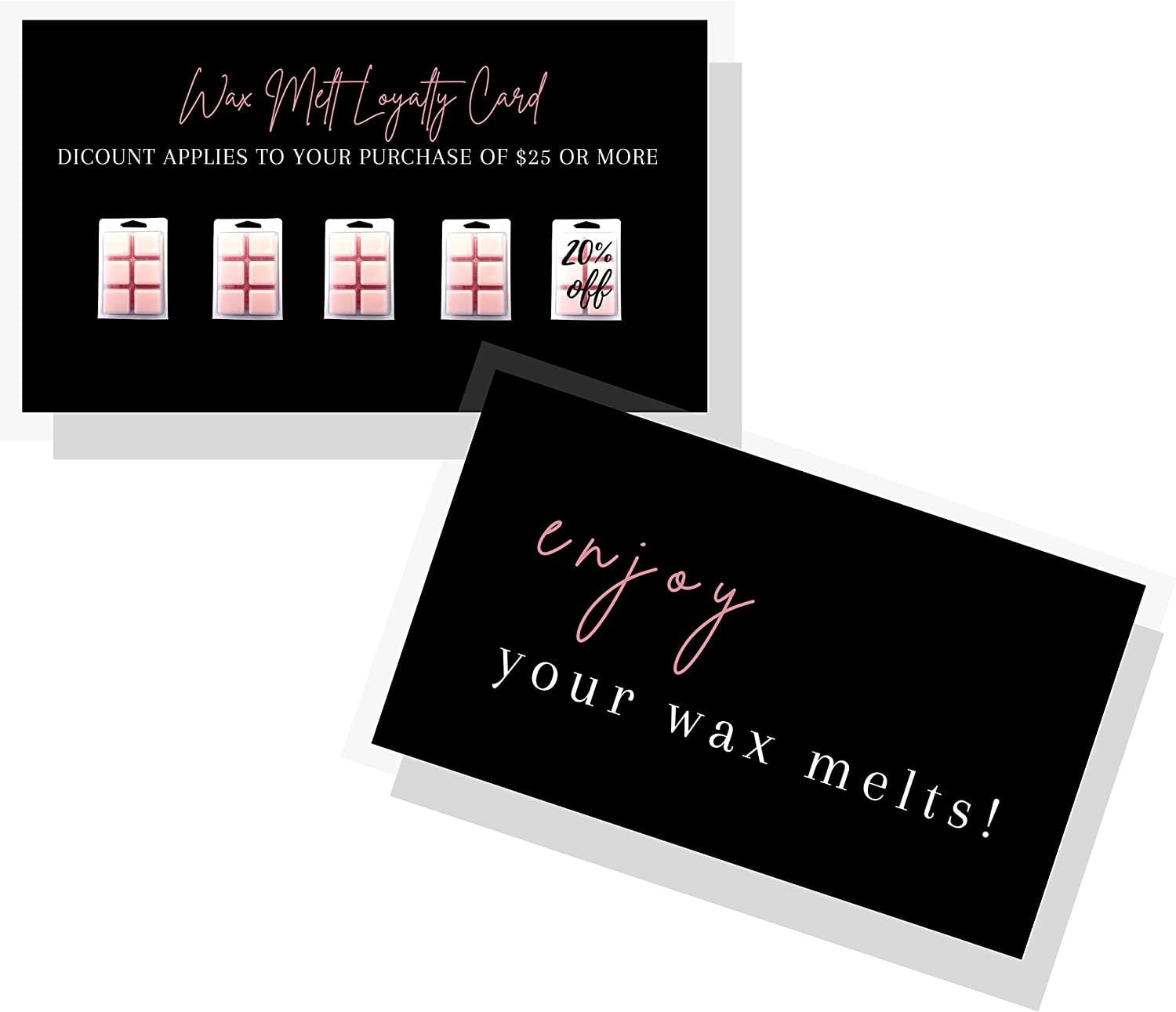 Wax Melt Loyalty Discount Card 50 Pack 2x3.5" inch Business Card Size ...