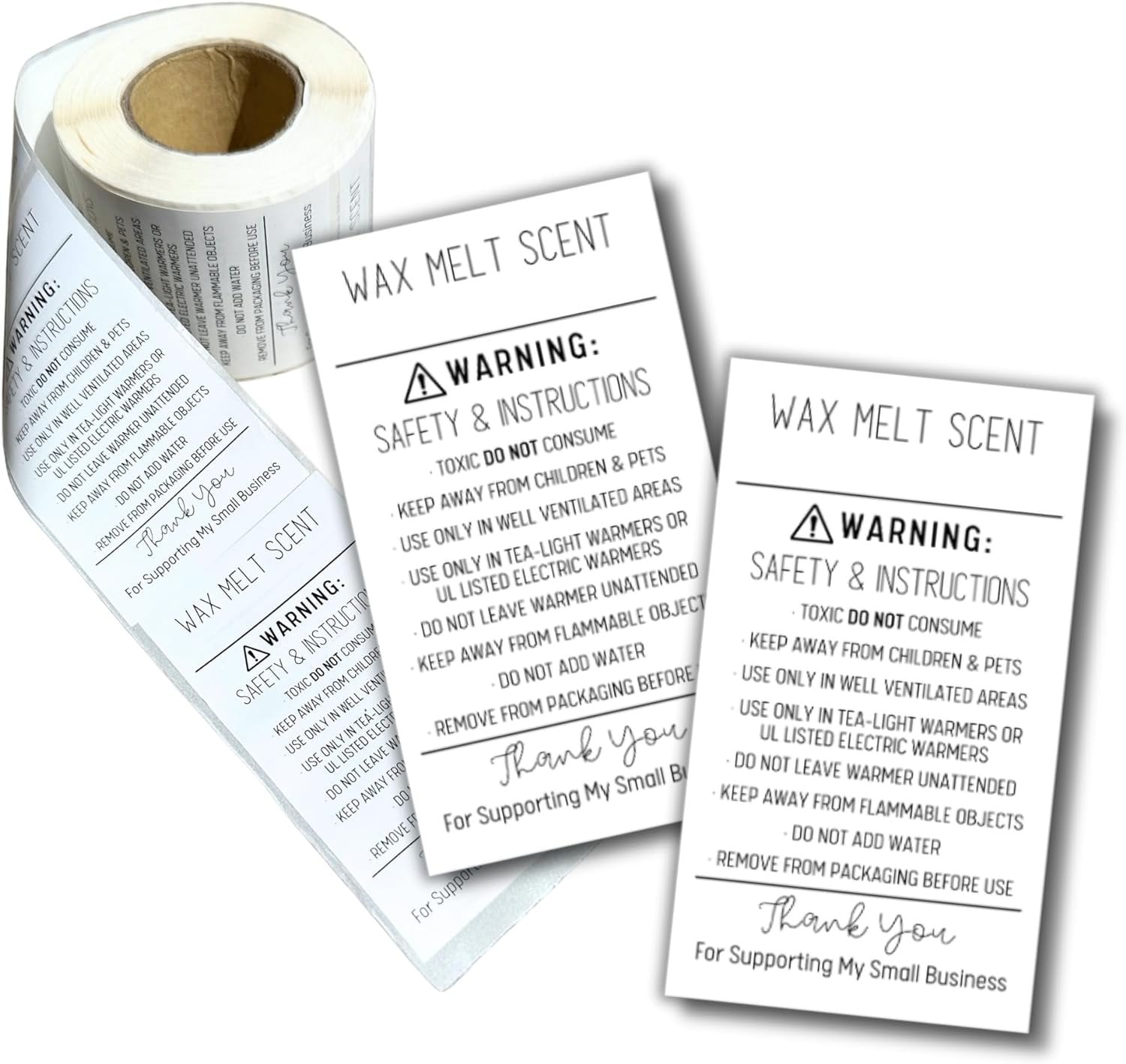 Wax Melt Scent Instruction Card Stickers 250 Pieces/roll 2 x 3.5 DIY ...