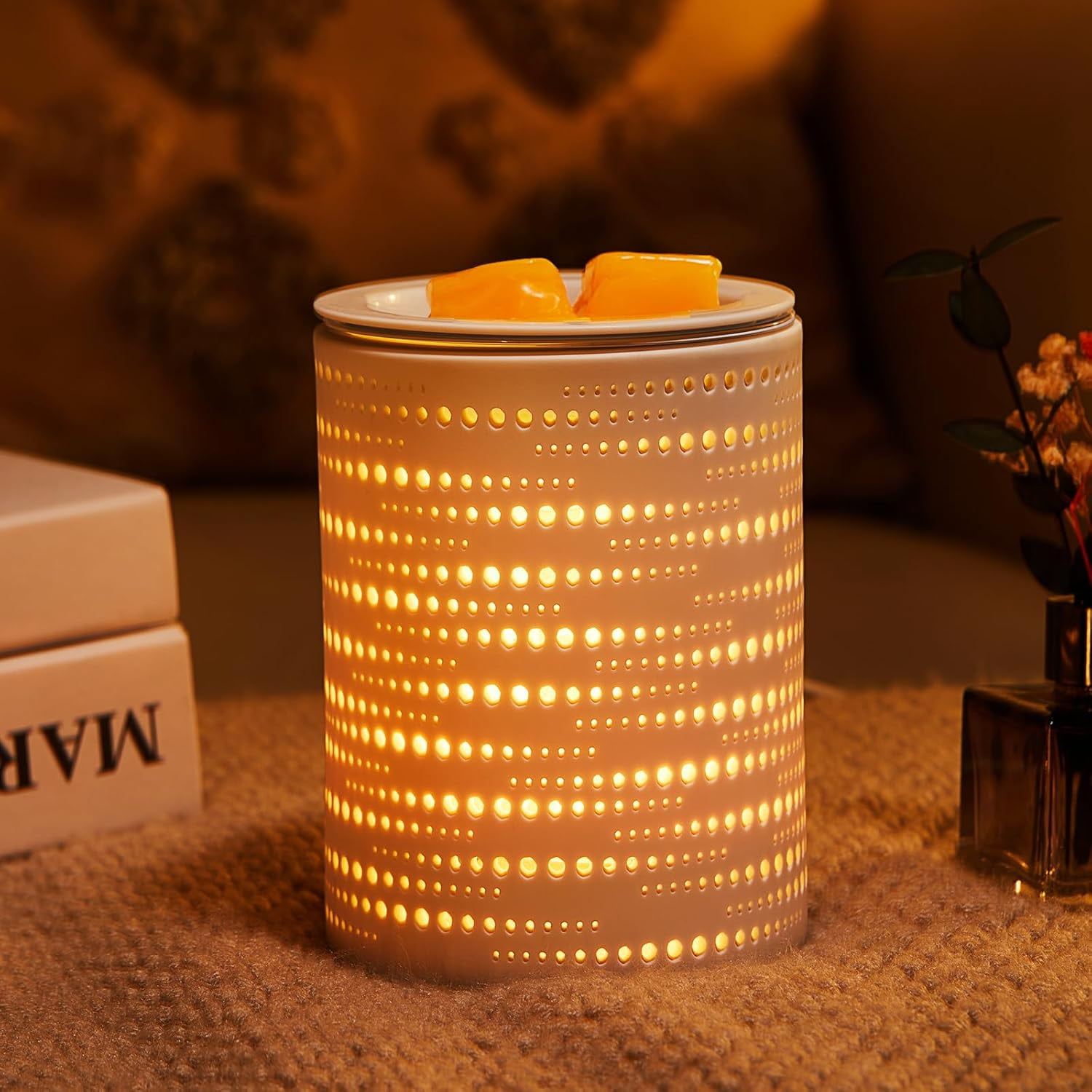 Wax Melt Warmer Ceramic Oil Burner with Timer Electric Candle Wax ...