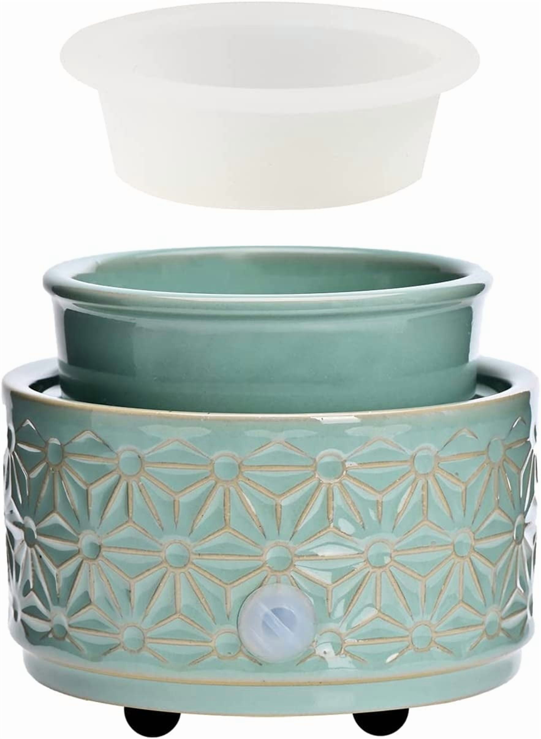 Wax Melt Warmer with 1 pc Silicone Dish,3-in-1 Ceramic Wax Melter ...