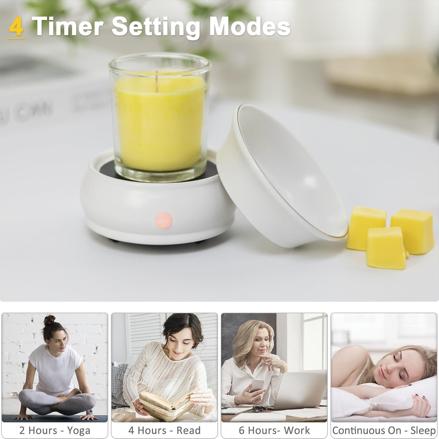 Wax Melter Candle Warmer with Timer - Ceramic Electric Scented Wax ...