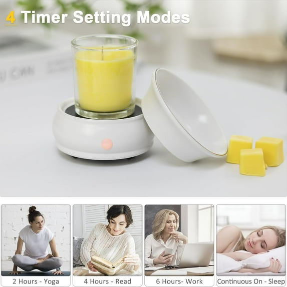 Wax Melter Candle Warmer with Timer - Ceramic Electric Scented Wax ...