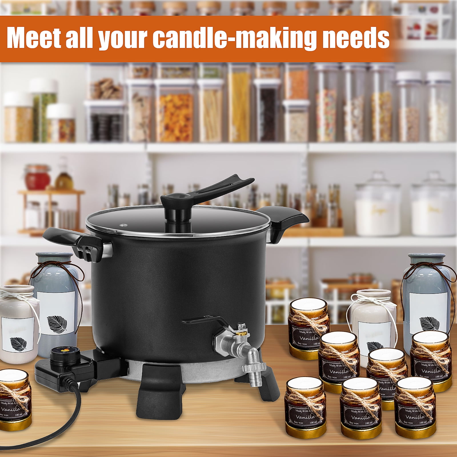 Wax Melter For Candle Making 5 Qts Electric Candle Wax Melter With Temperature Control And Pour