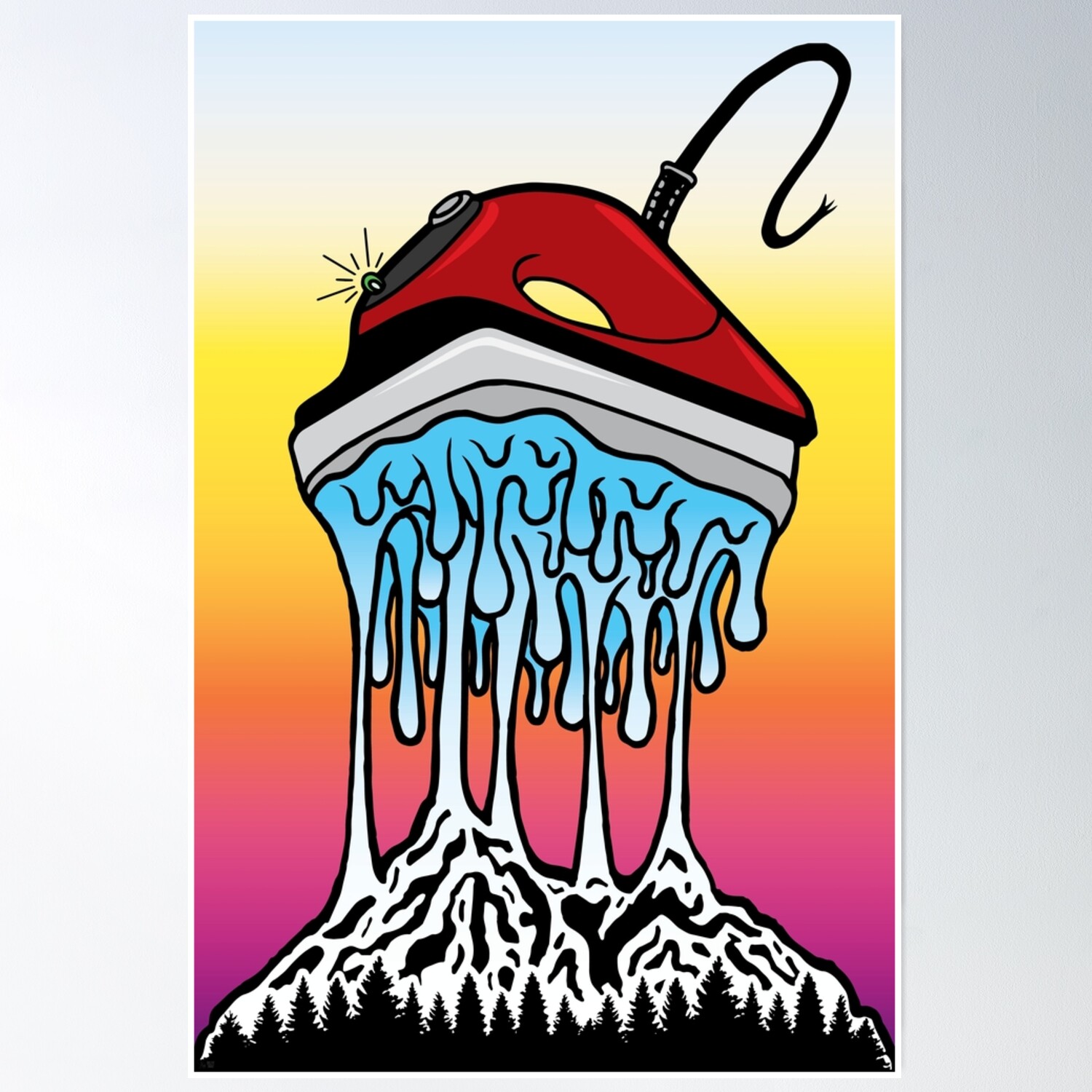 Wax Mountain Poster Wall Art, Modern Wall Decor, 8x12 UNFRAMED ...