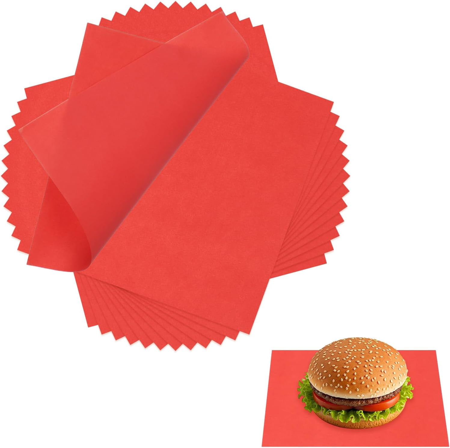 Wax Paper Sheets for Food, Greaseproof Wrapping Paper Sheets, Square ...