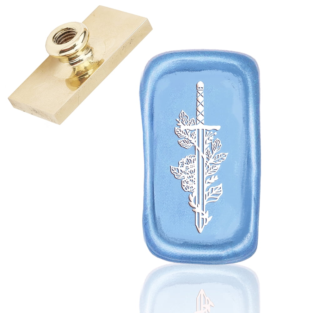 Wax Seal Brass Stamp Head for Wax Seal Stamp Rectangle Flower Pattern 4 ...