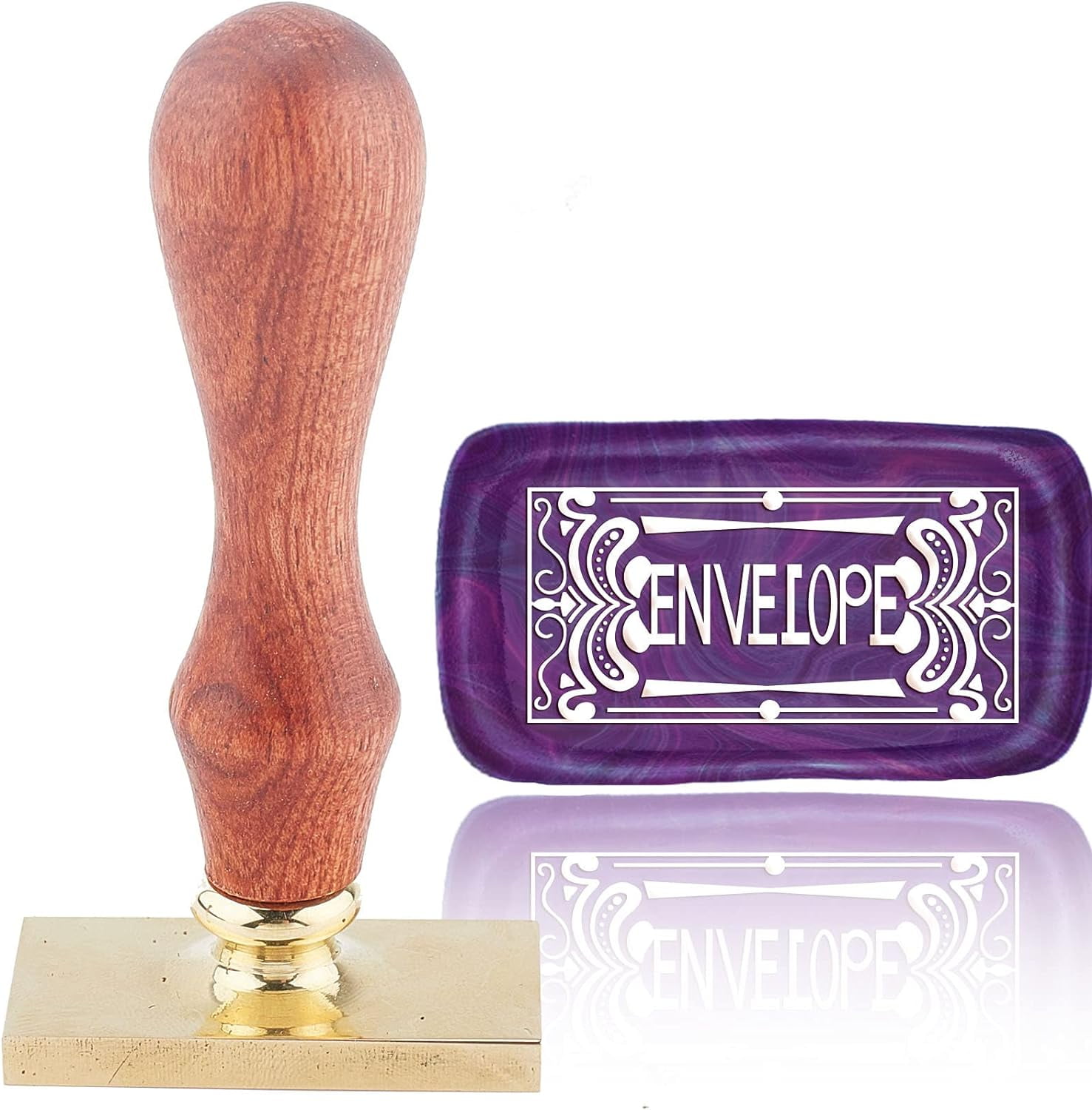 Wax Seal Envelope Sealing Wax Stamp Rectangle Brass Seal Head with ...