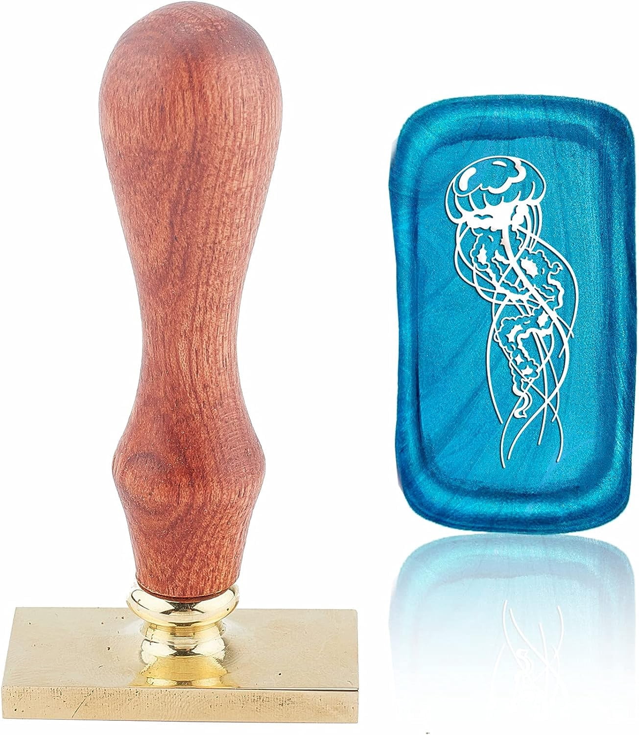 Wax Seal Jellyfish Ocean Themed Sealing Wax Stamp Rectangle Brass Seal ...