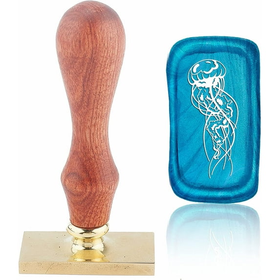 Wax Seal Jellyfish Ocean Themed Sealing Wax Stamp Rectangle Brass Seal ...
