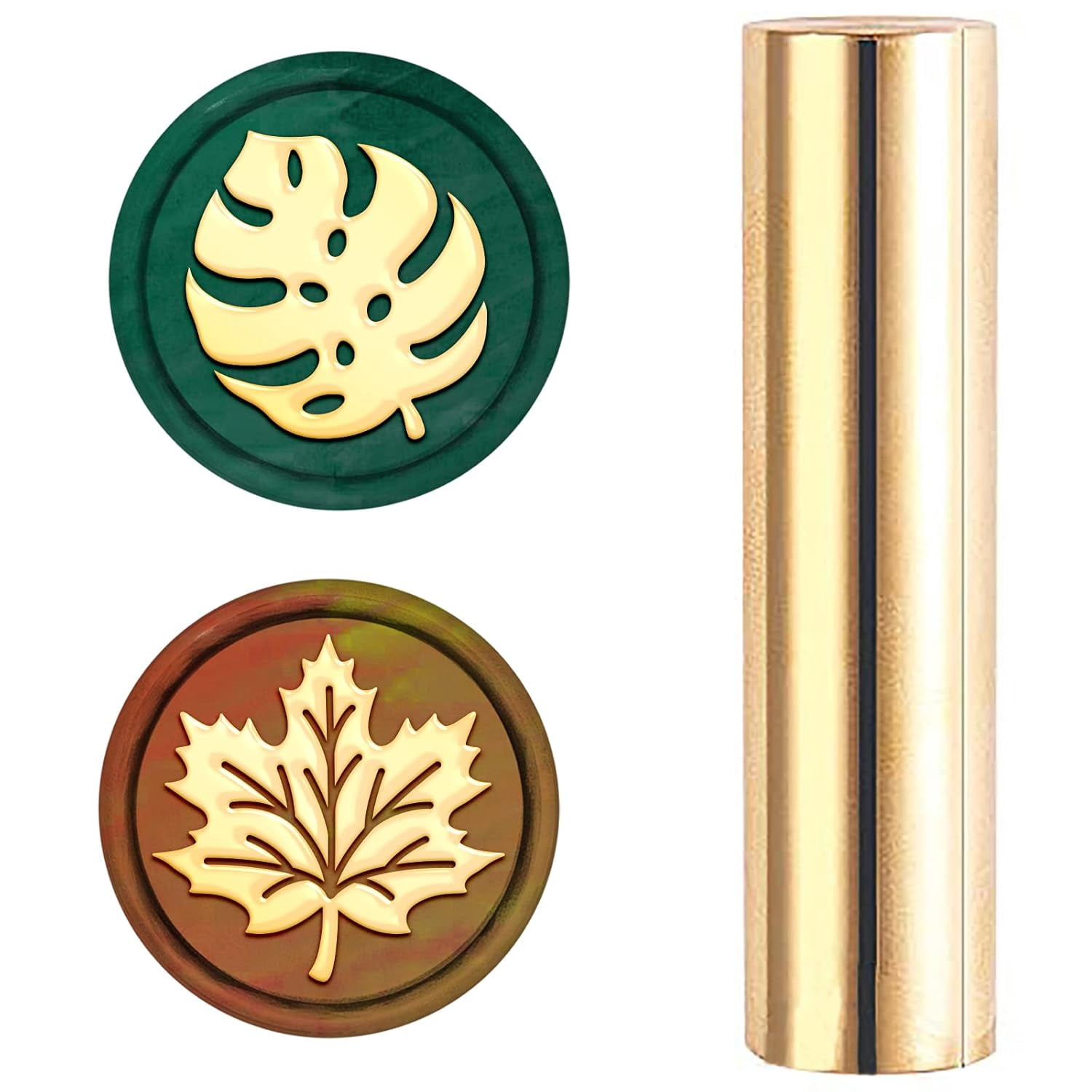 Wax Seal Stamp 15mm Mini Brass Stamp Tortoise Leaf Maple Leaf Vintage 2 ...