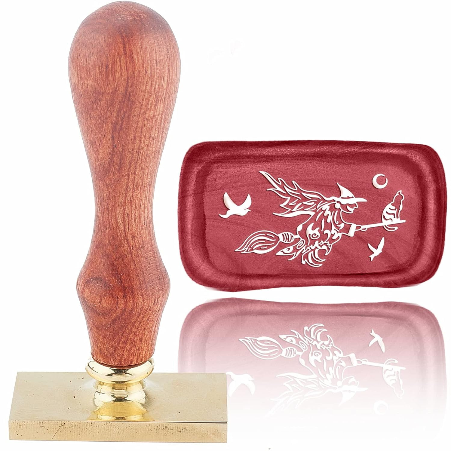 Wax Seal Stamp Bats Rectangle Retro Brass Head Removable With Wooden ...