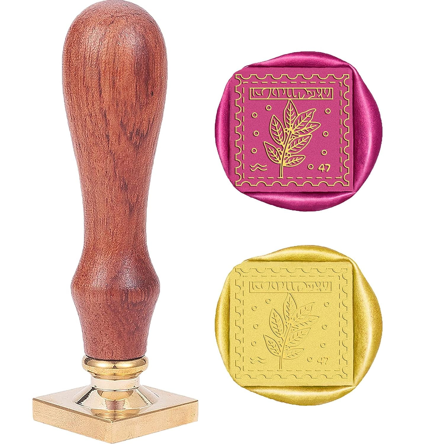 Wax Seal Stamp Bay Leaf Sealing Wax Stamp with Wooden Handle Vintage ...