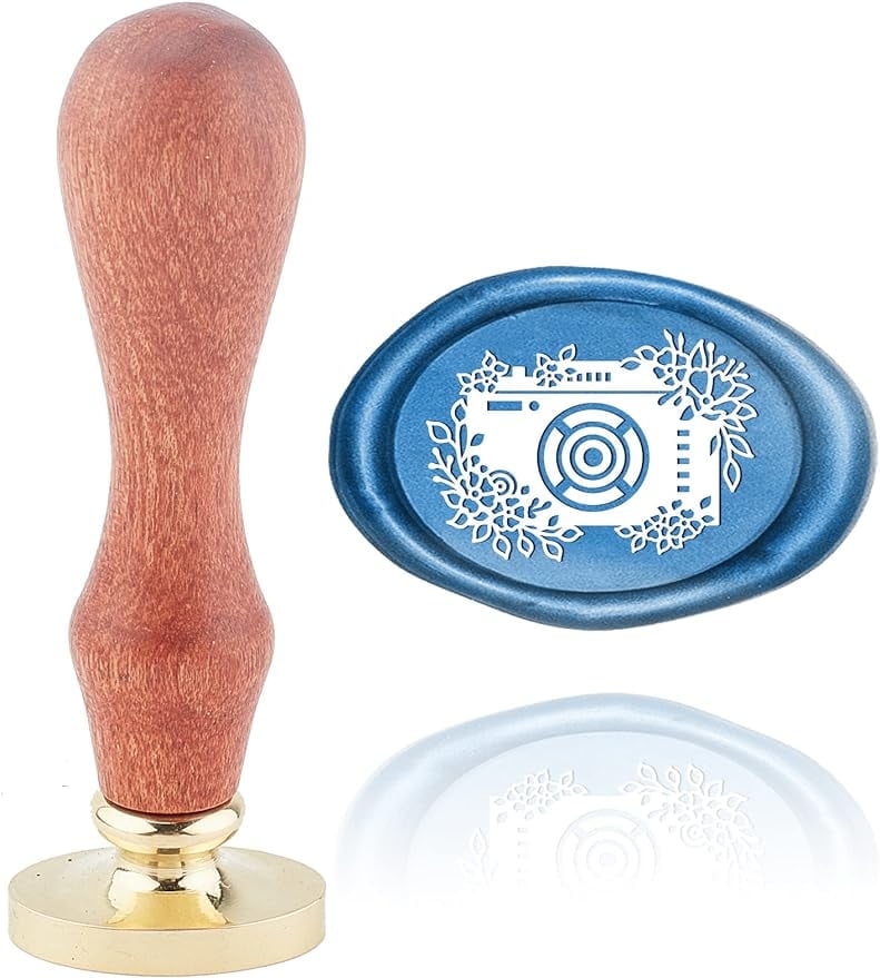 Wax Seal Stamp Camera Vintage Sealing Wax Stamps Flower Oval Removable ...