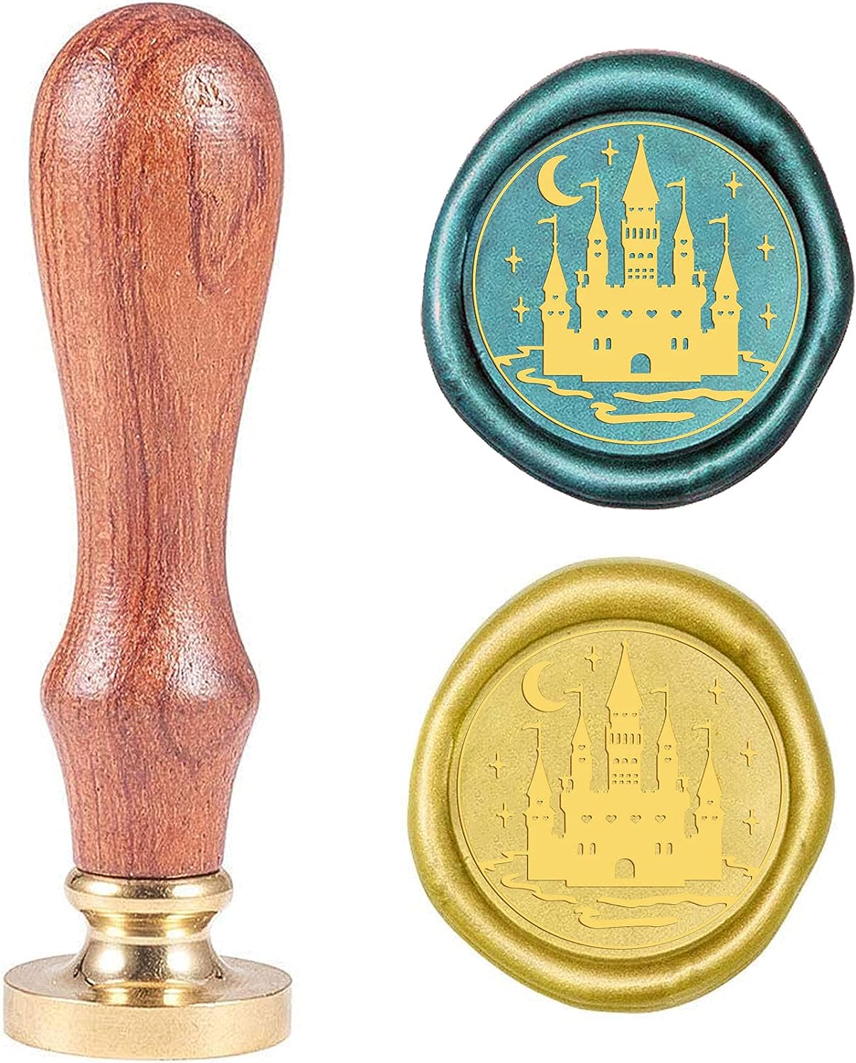 Wax Seal Stamp Castle Starry Sealing Stamp Heads with Wooden Handle ...