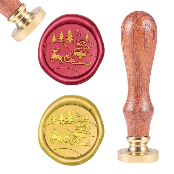 Wax Seal Stamp Christmas Sled with Gift Box Sealing Wax Stamp Xmas Deer ...