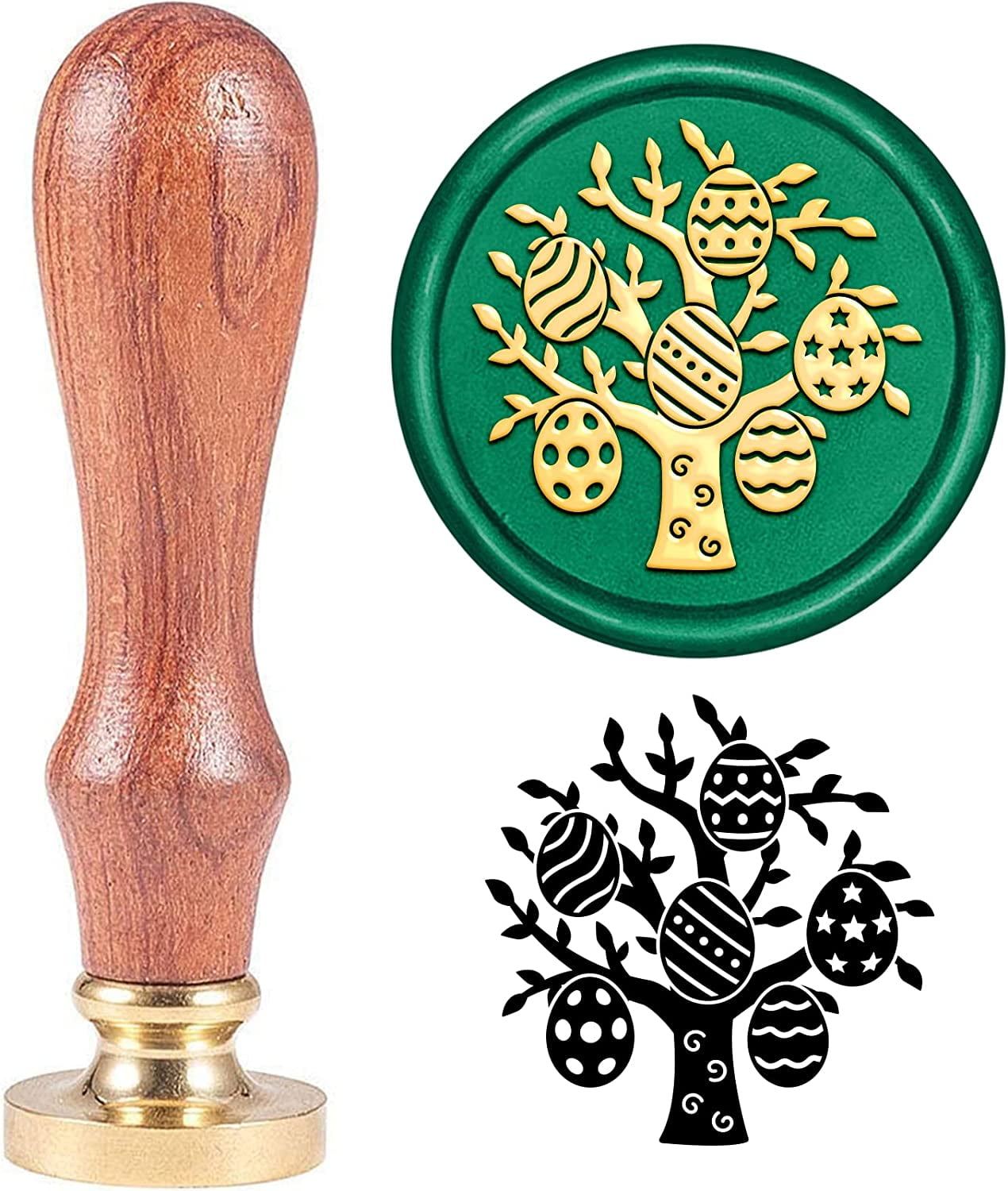 Wax Seal Stamp Easter Theme Tree Eggs Pattern Seal Stamp with 1.2 ...