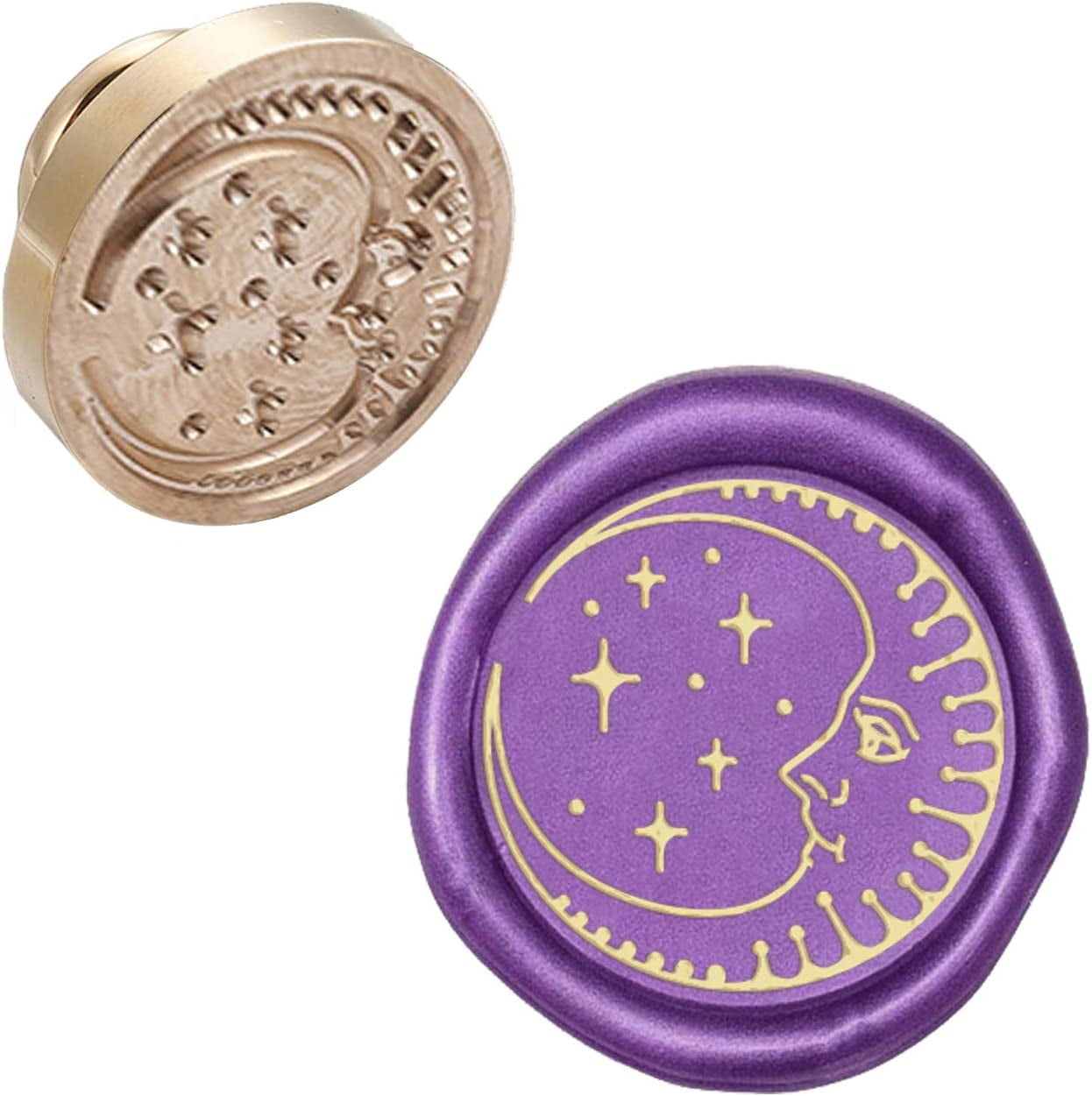 Wax Seal Stamp Head Moon Face Replacement Sealing Brass Stamp Head Olny ...
