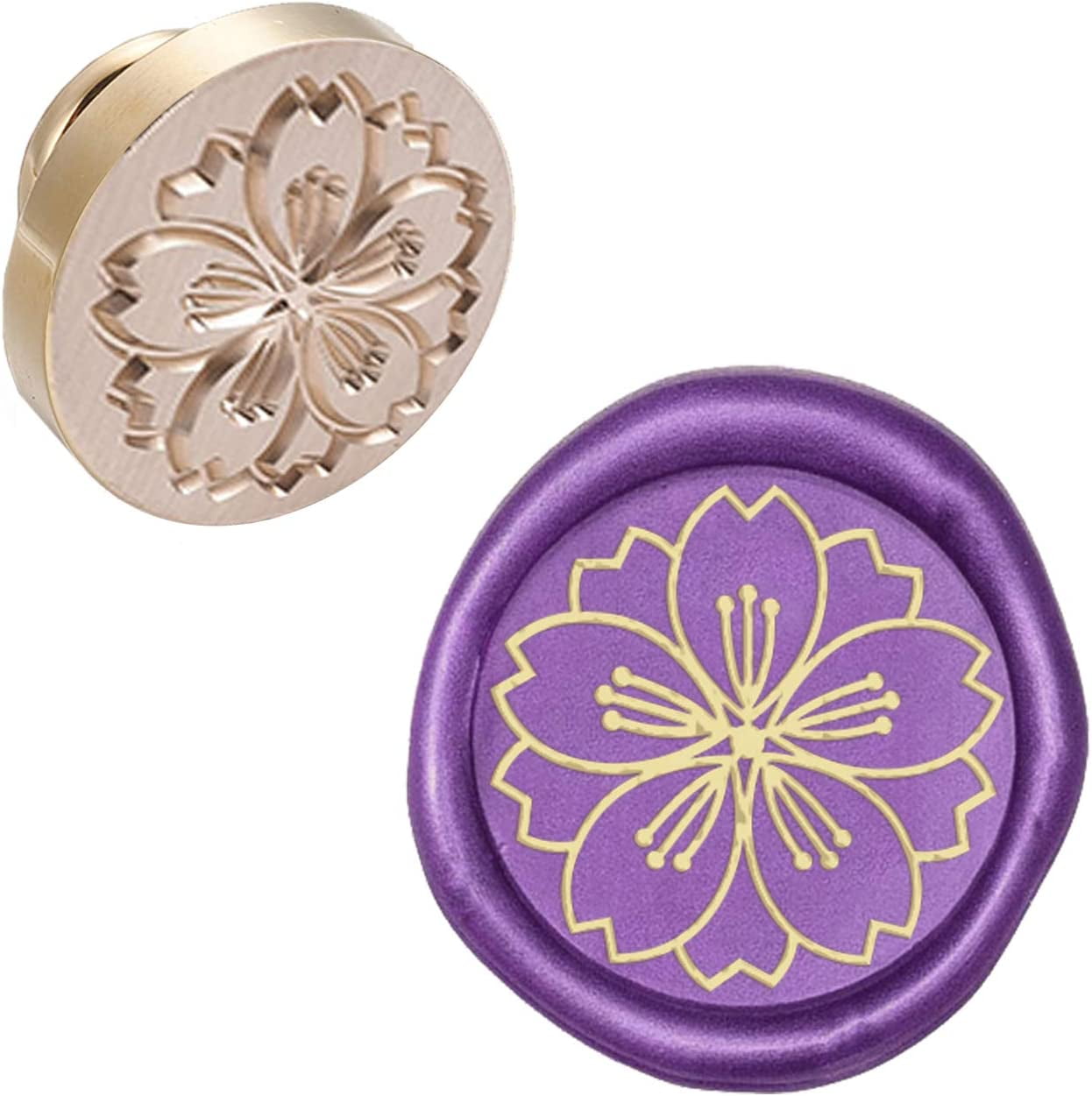 Wax Seal Stamp Head Replacement Cherry Blossoms Removable Sealing Brass ...
