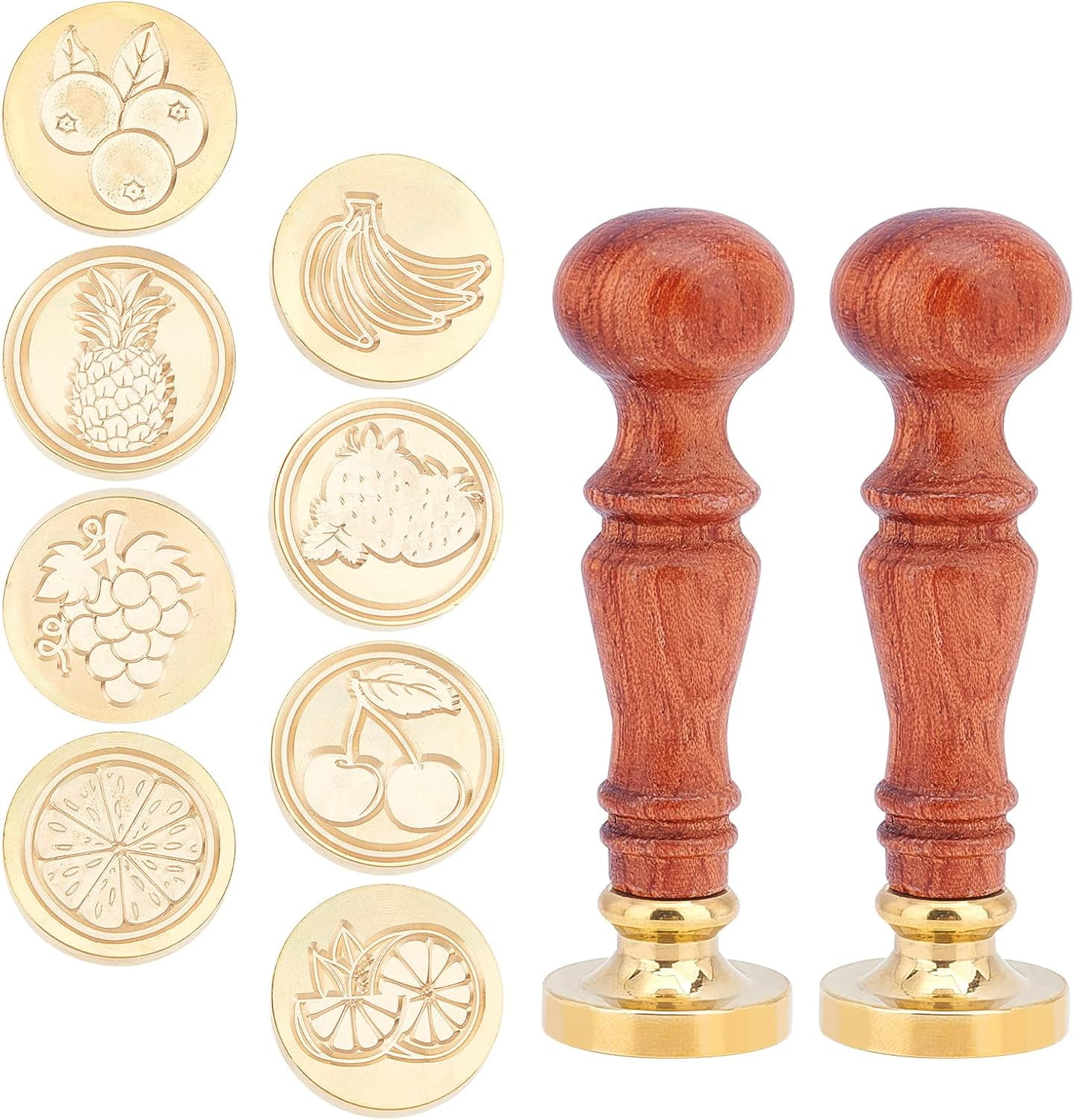 Wax Seal Stamp Heads Set 8pcs Vintage Sealing Wax Stamps with 2pcs Wood ...